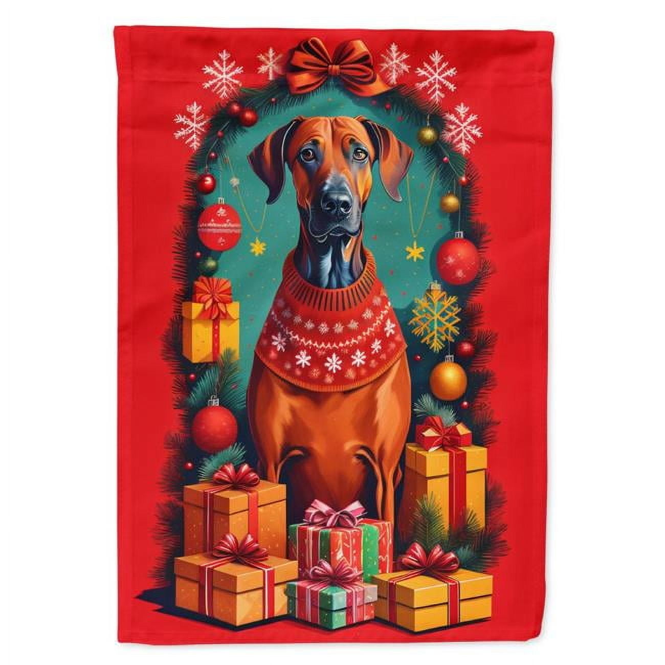 Rhodesian Ridgeback Holiday Christmas House Flag 28 in x 40 in ...