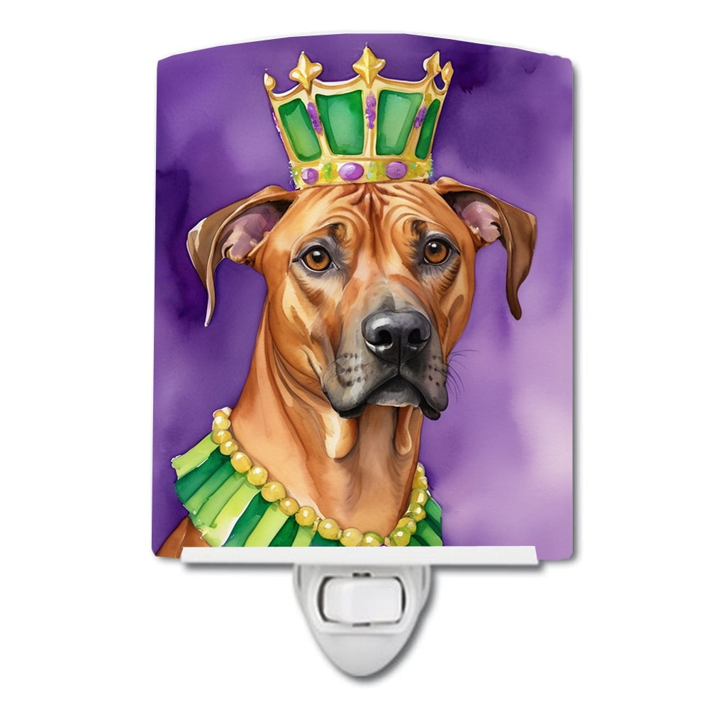 Rhodesian Ridgeback King of Mardi Gras Ceramic Night Light 4 in x 6 in ...