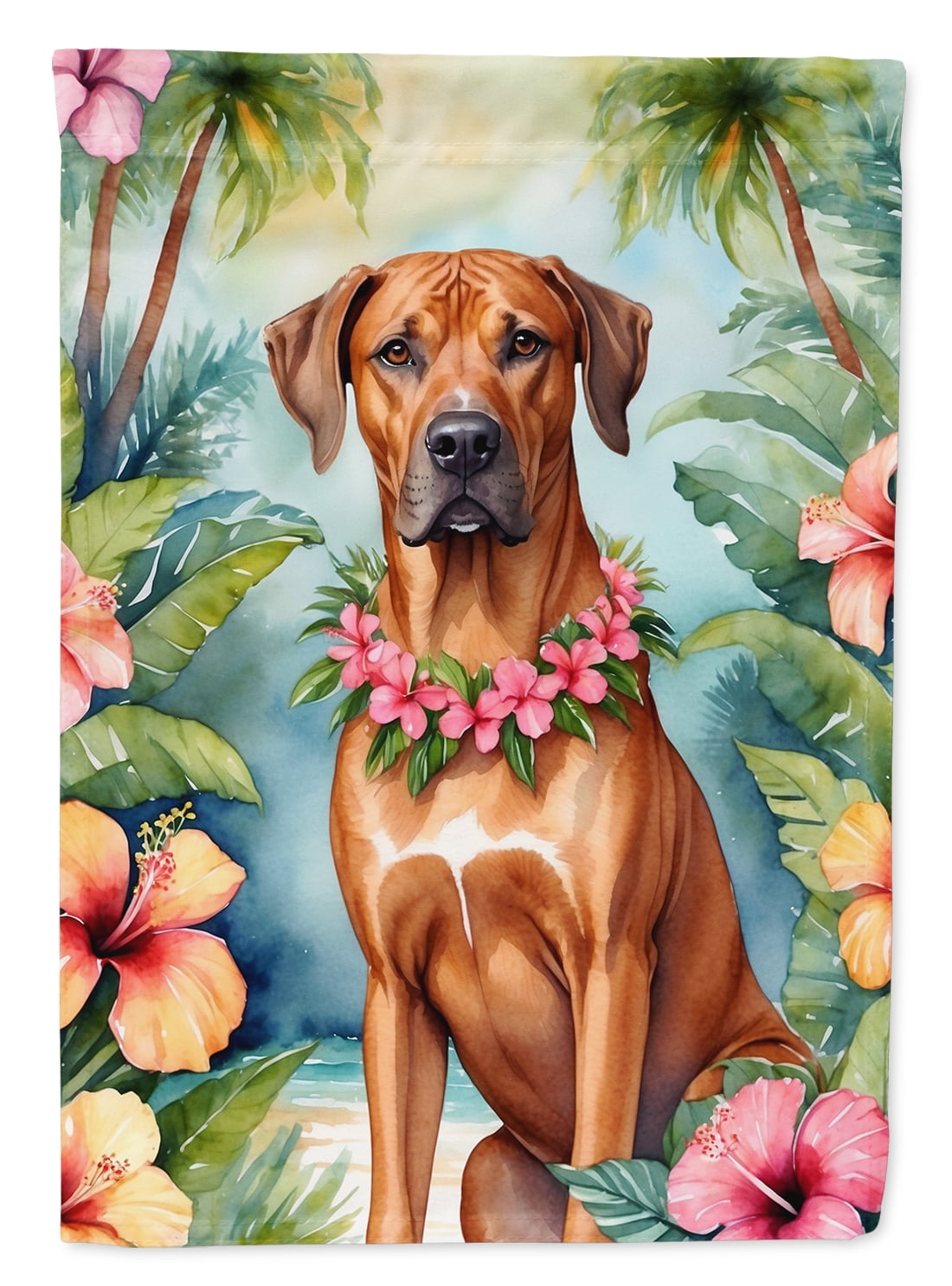 Rhodesian Ridgeback Luau House Flag - Walmart.com