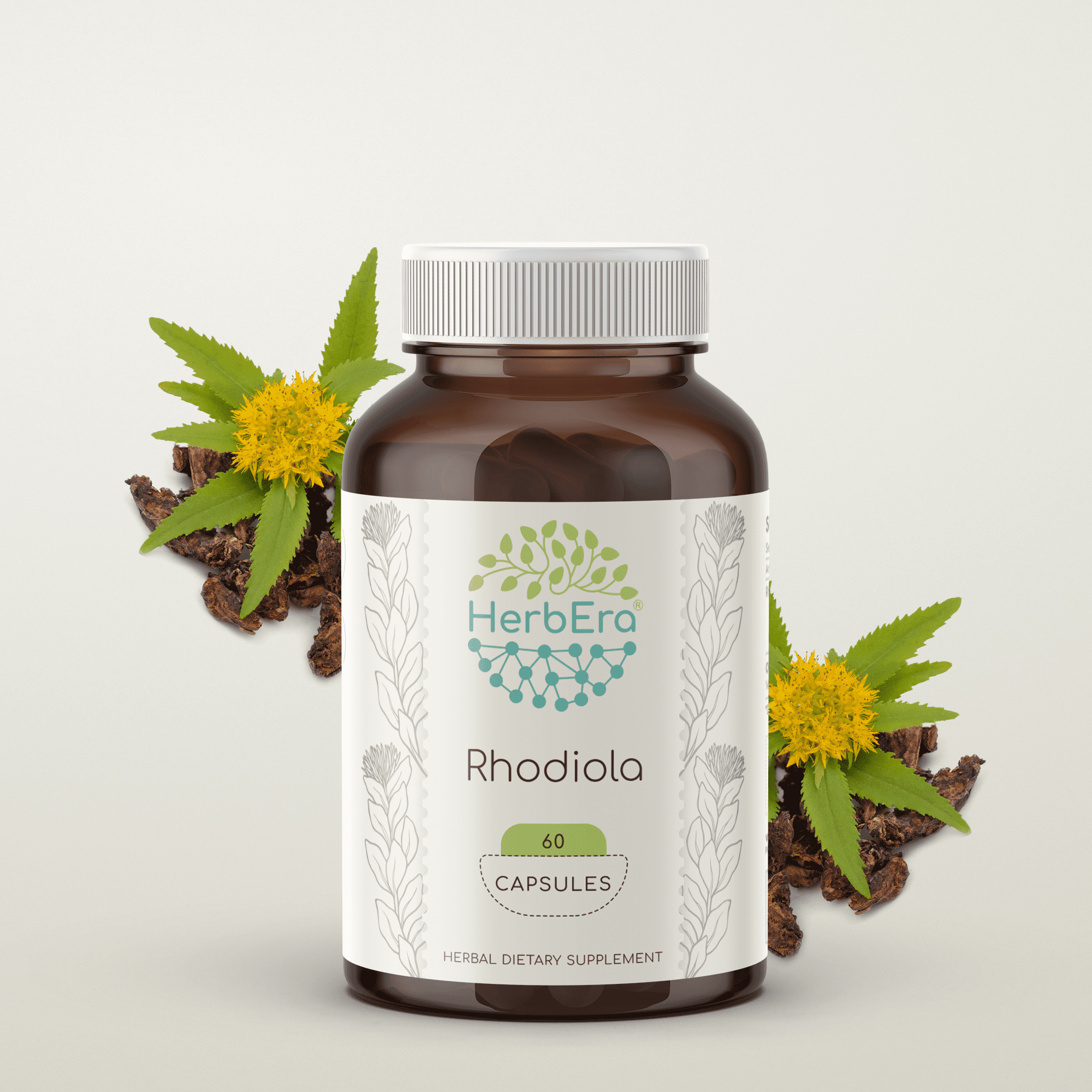 Rhodiola 60 Capsules, 500 mg, Organic Rhodiola (Rhodiola Rosea) Dried ...