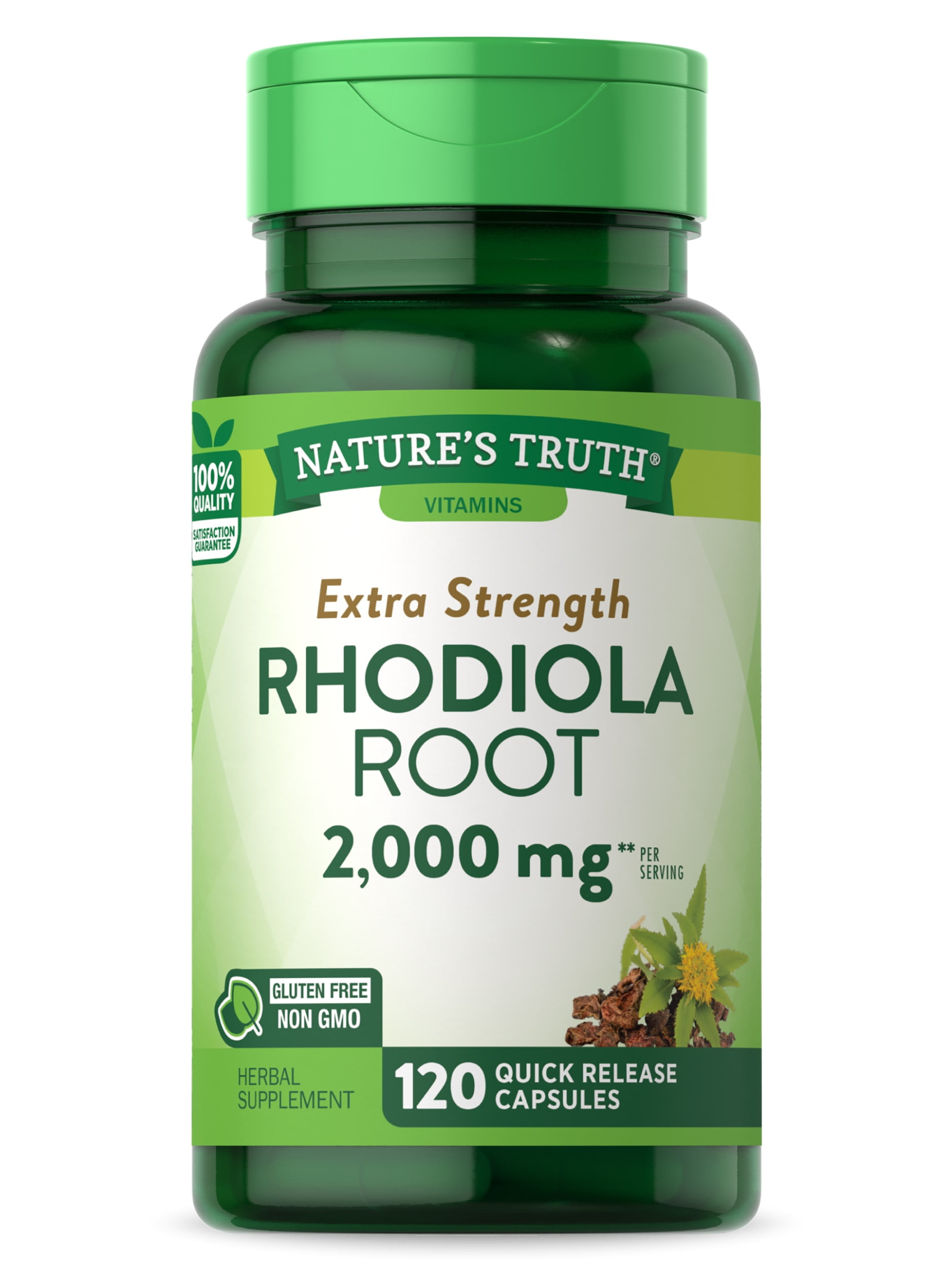 Nature's Truth Rhodiola Root Extract | 2000mg | 120 Capsules | Non-GMO ...