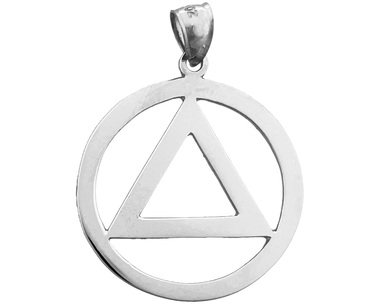 Rhodium Plated 925 Sterling Silver AA Alcoholic Anonymous Unity Pendant ...