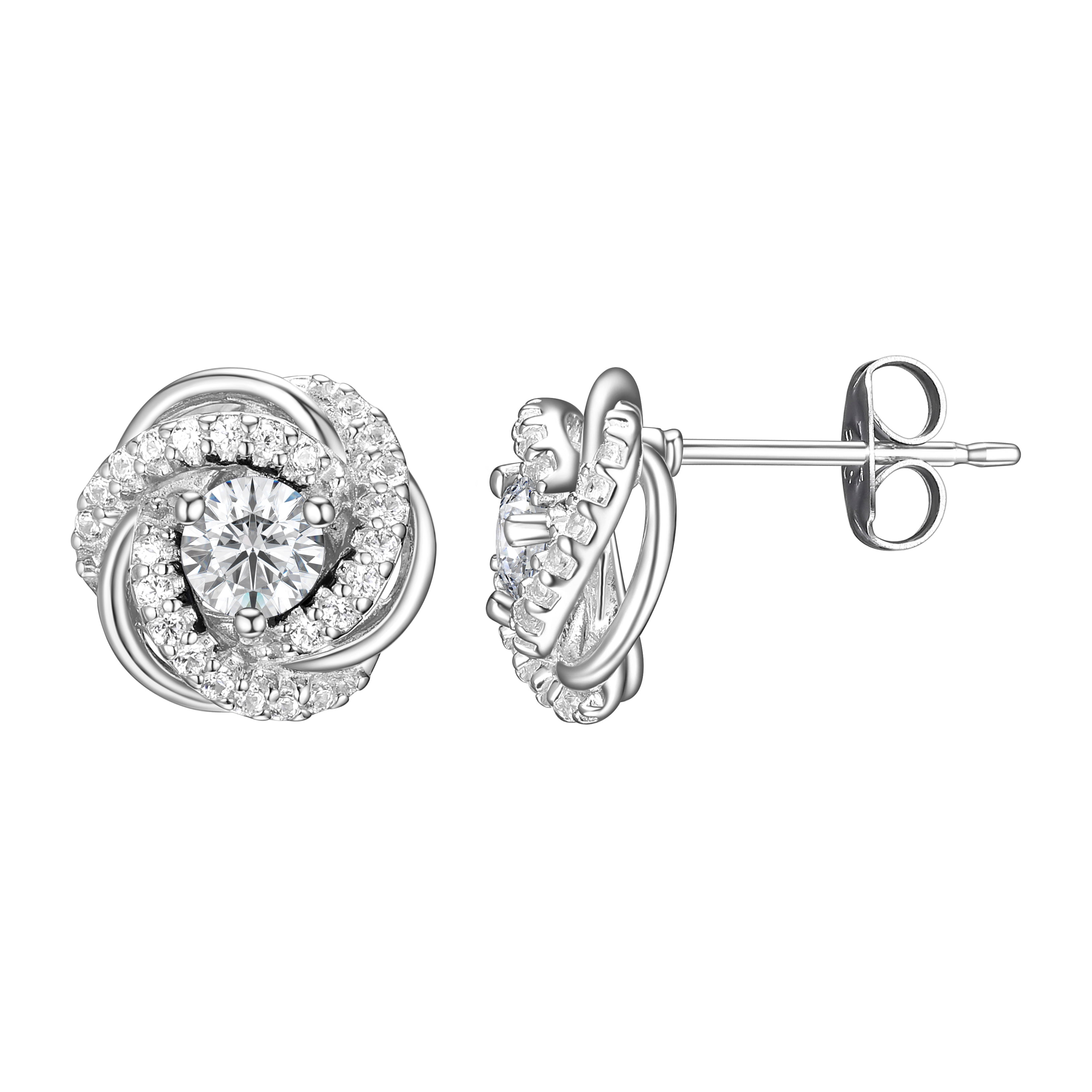 Rhodium Plated Sterling Silver Created White Sapphire April Birthstone ...