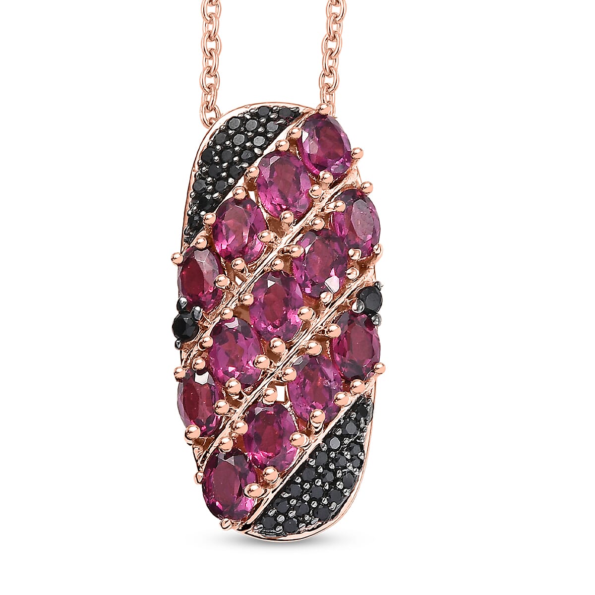 Shop LC Rhodolite Garnet and Black Spinel 3.30 ctw Crimson Leaf ...