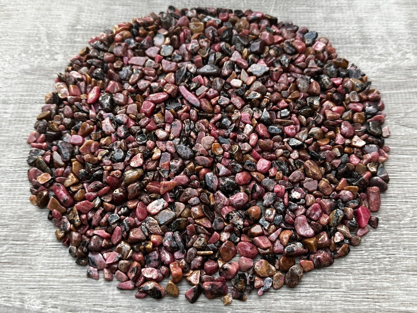 Rhodonite Semi Tumbled Gemstone Chips 4 - 12 mm, Wholesale Bulk Lot ...