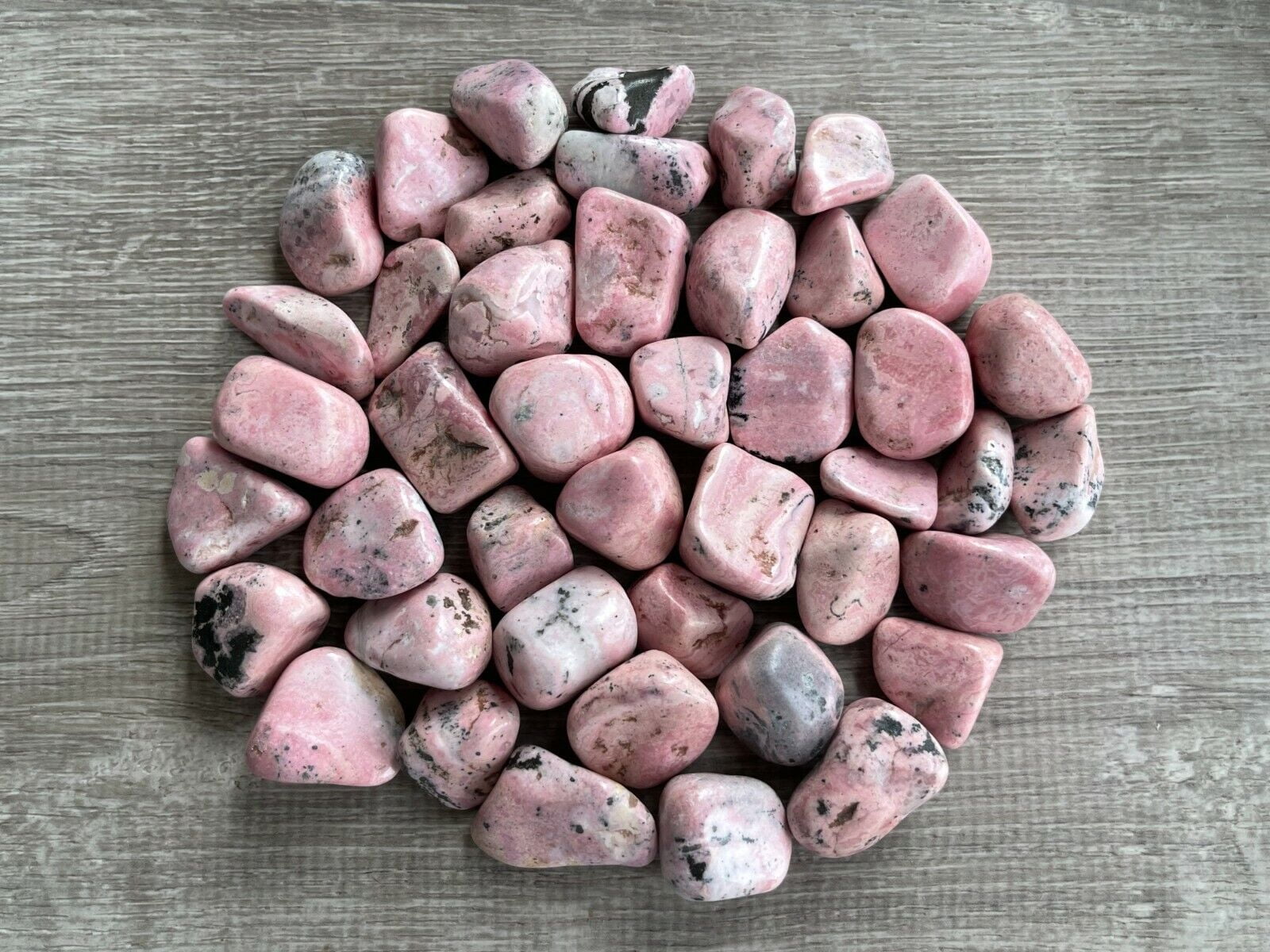 Rhodonite Tumbled Stones, 0.75" -1.25" Tumbled Rhodonite Crystals ...