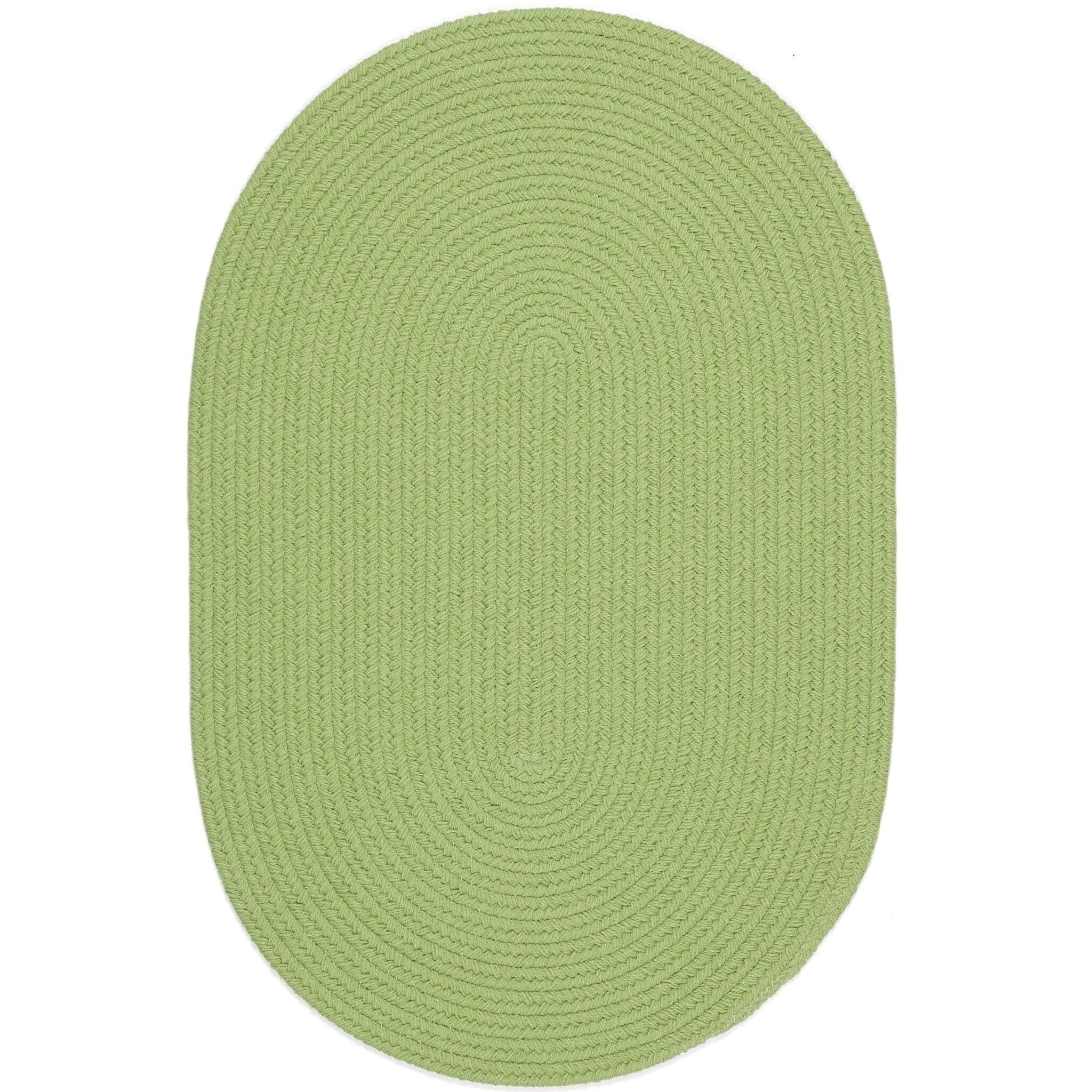 Rhody Rug Happy Feet Indoor/ Outdoor Braided Area Rug Lime 3' x 5' Oval ...