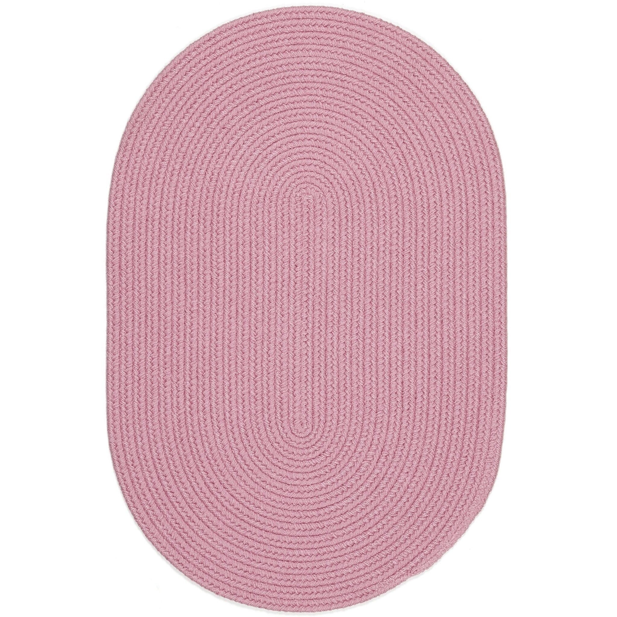 Rhody Rug Happy Feet Indoor/ Outdoor Braided Area Rug Pink 2' x 3' Oval ...