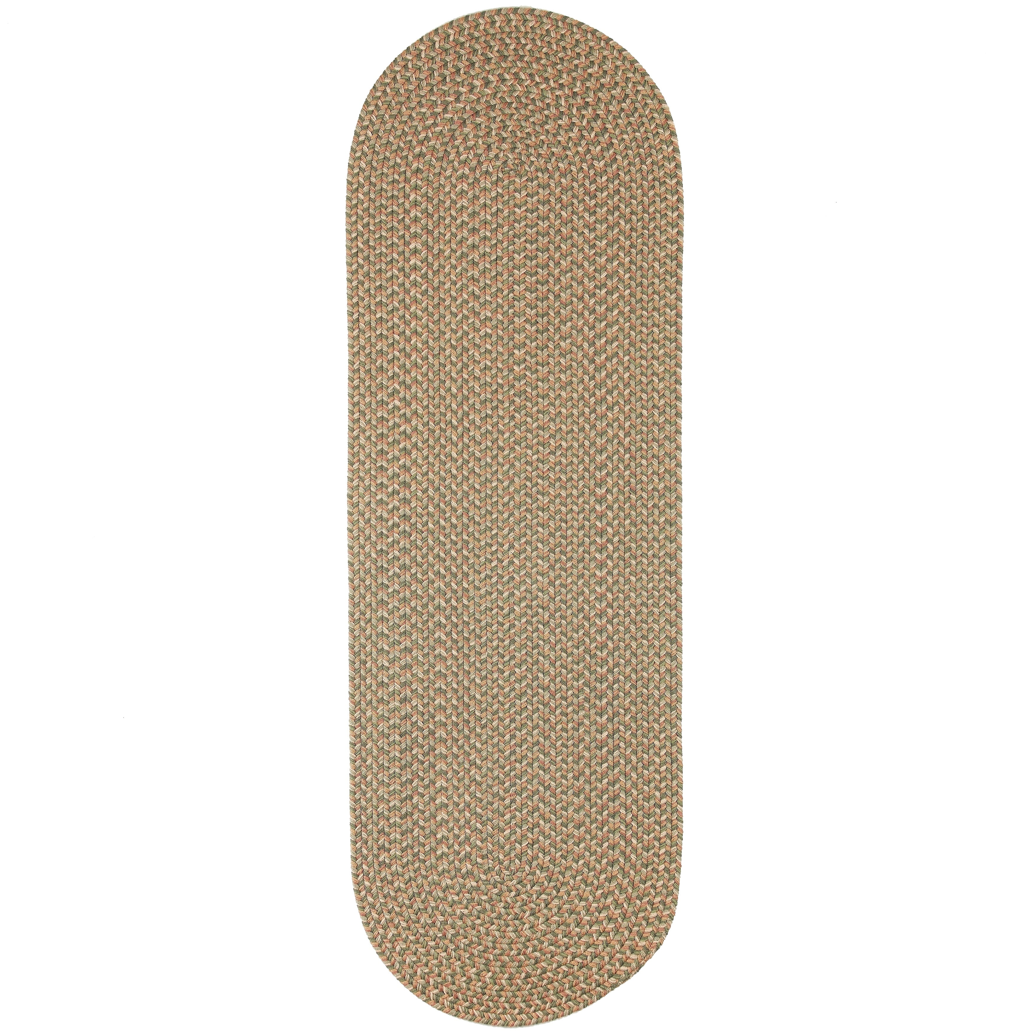 Rhody Rug Lexington Tweed Indoor/Outdoor Braided Rug Basil 2' x 8 ...