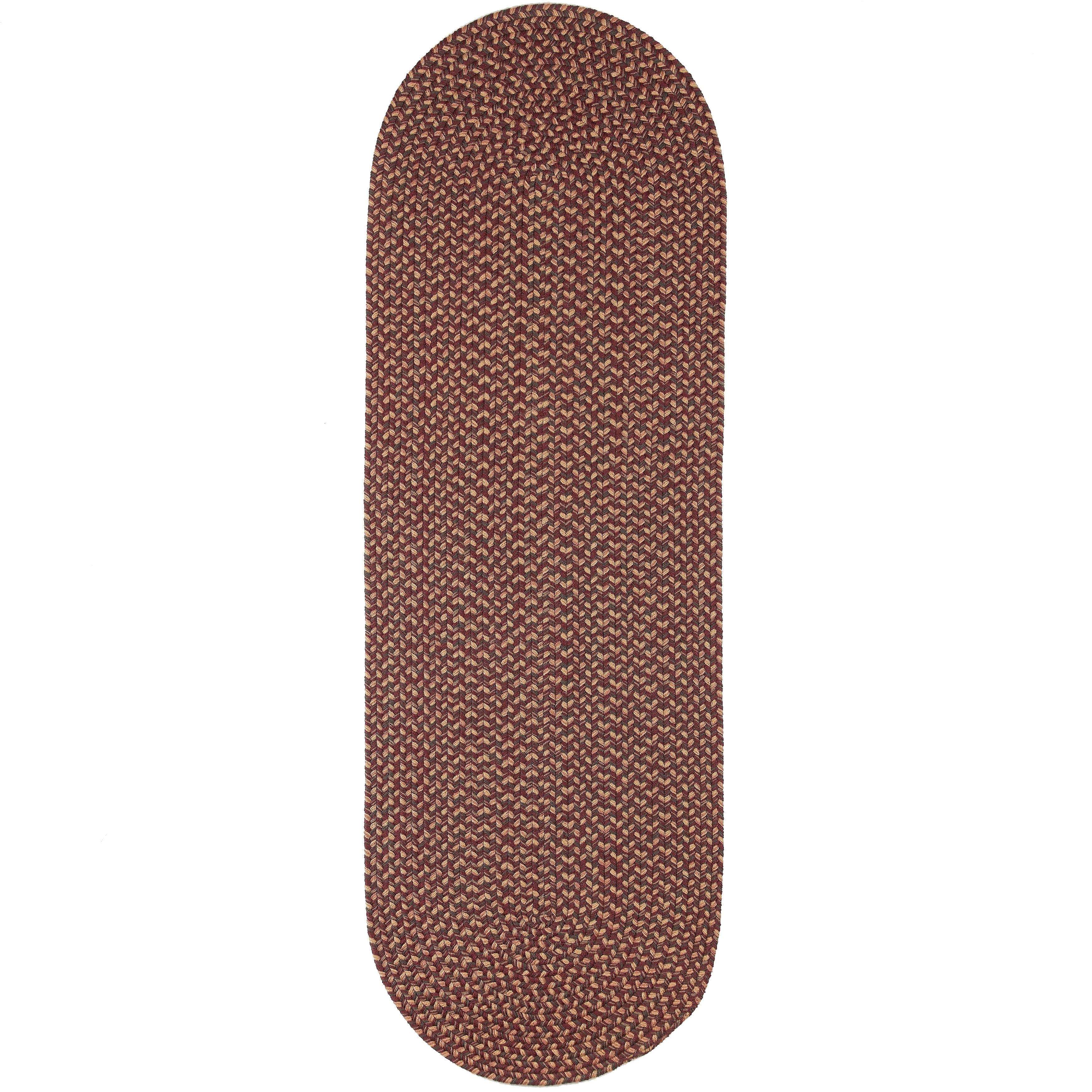 Rhody Rug Lexington Tweed Indoor/Outdoor Braided Rug Garnet 2' x 6 ...