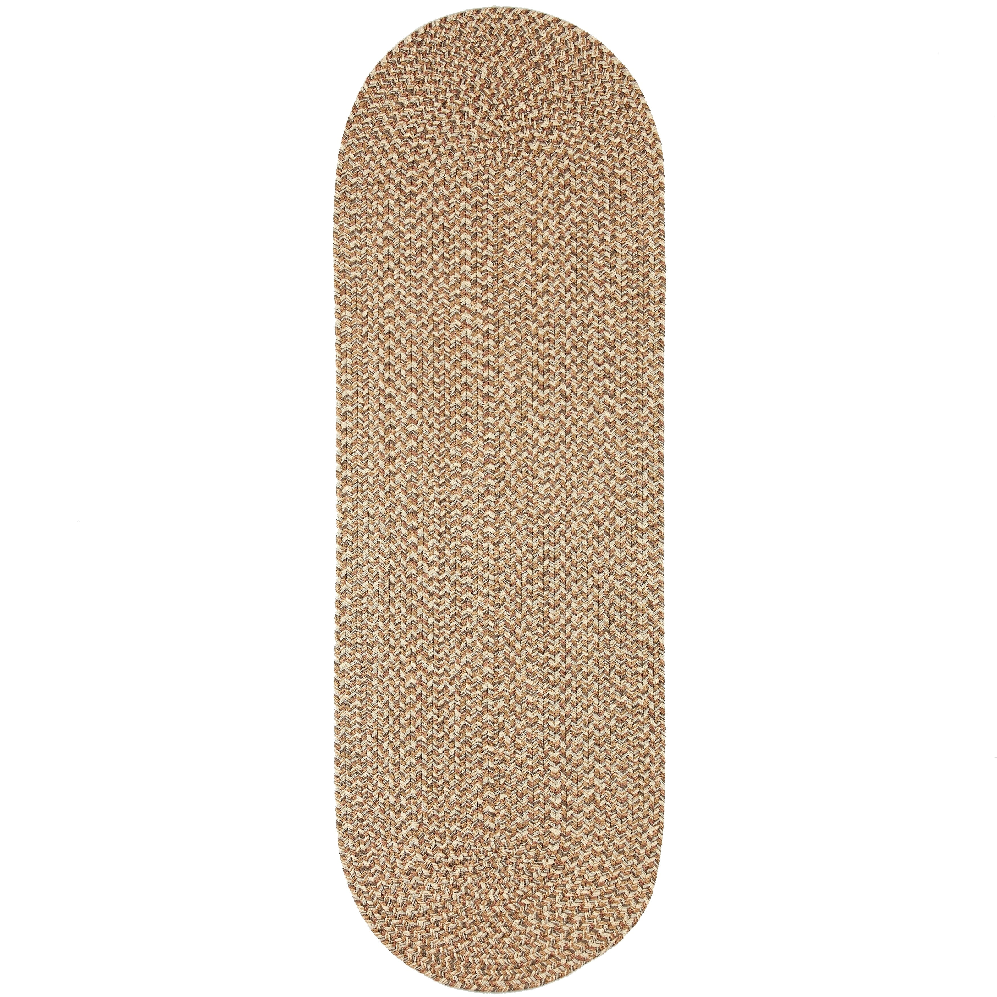 Rhody Rug Lexington Tweed Indoor/Outdoor Braided Rug Natural 2' x 6 ...