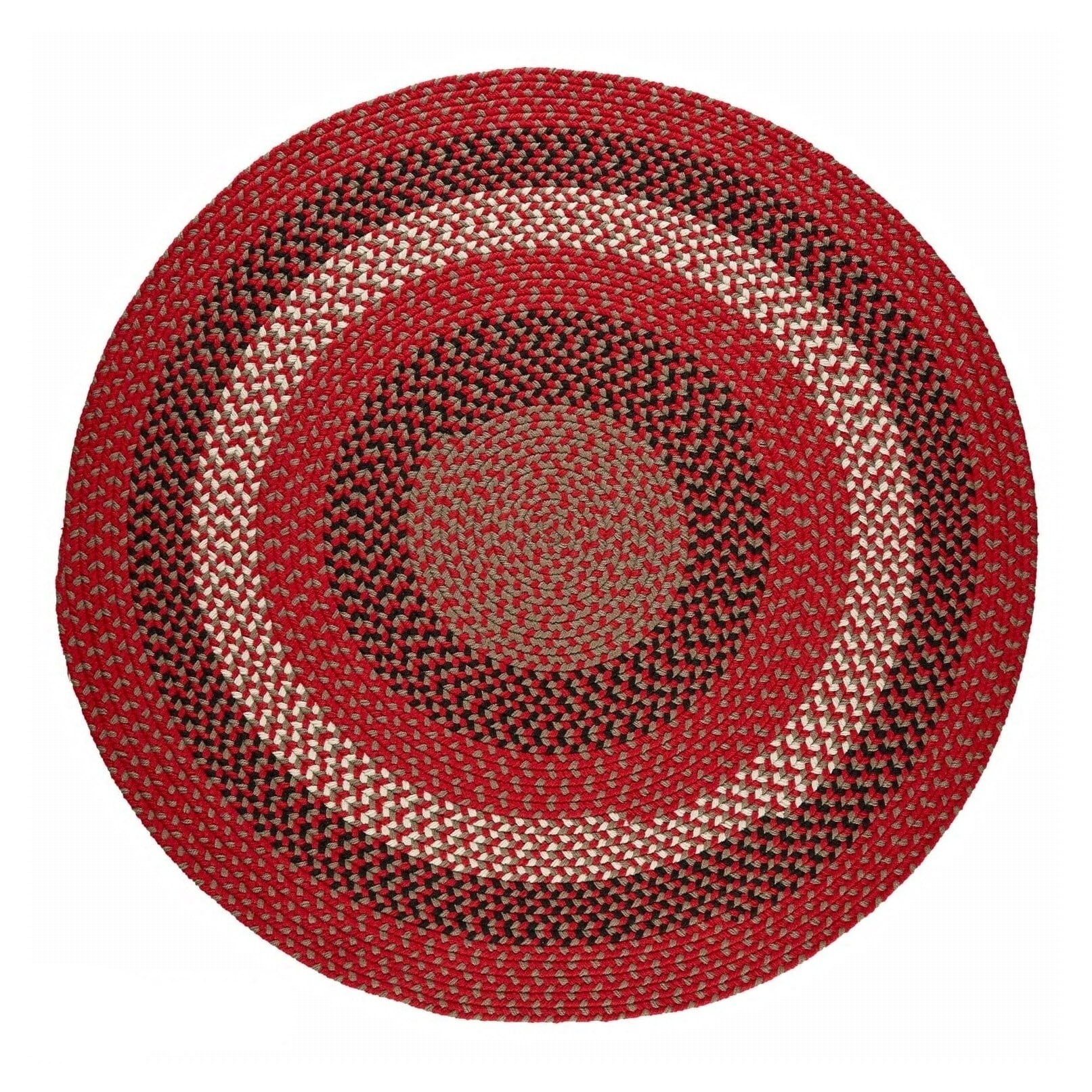 Rhody Rug Mission Hill Indoor/Outdoor Braided Area Rug High Traffic Red ...
