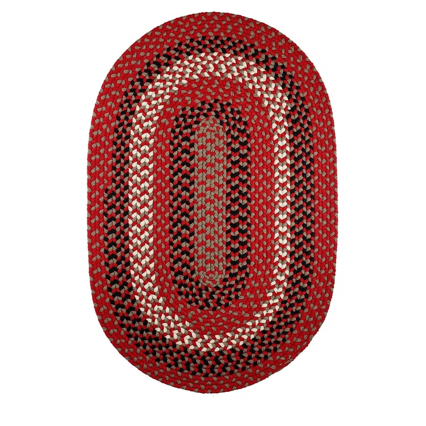 Rhody Rug Mission Hill Indoor/Outdoor Braided Area Rug Red Brick 8' x ...