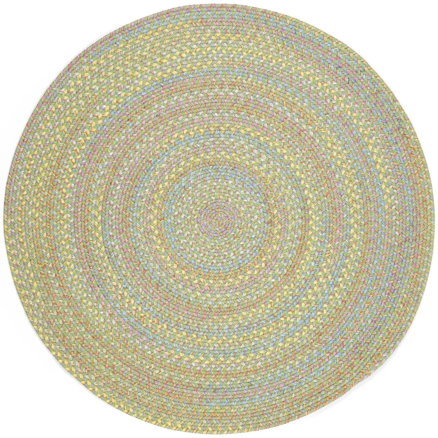 Rhody Rug Playful Indoor/Outdoor Braided Area Rug Lime 4' Round ...