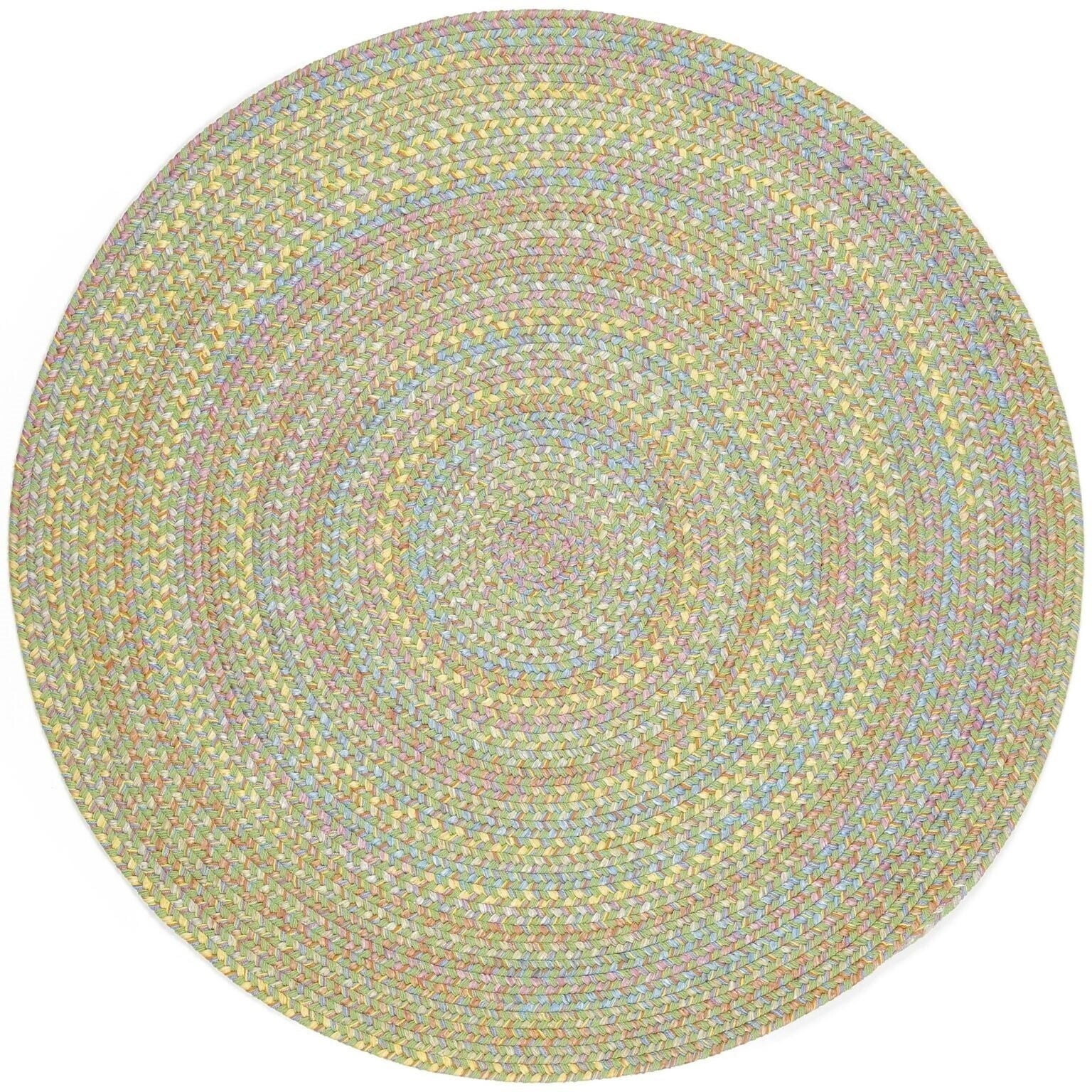 Rhody Rug Playful Indoor/Outdoor Braided Area Rug Lime 4' Round ...