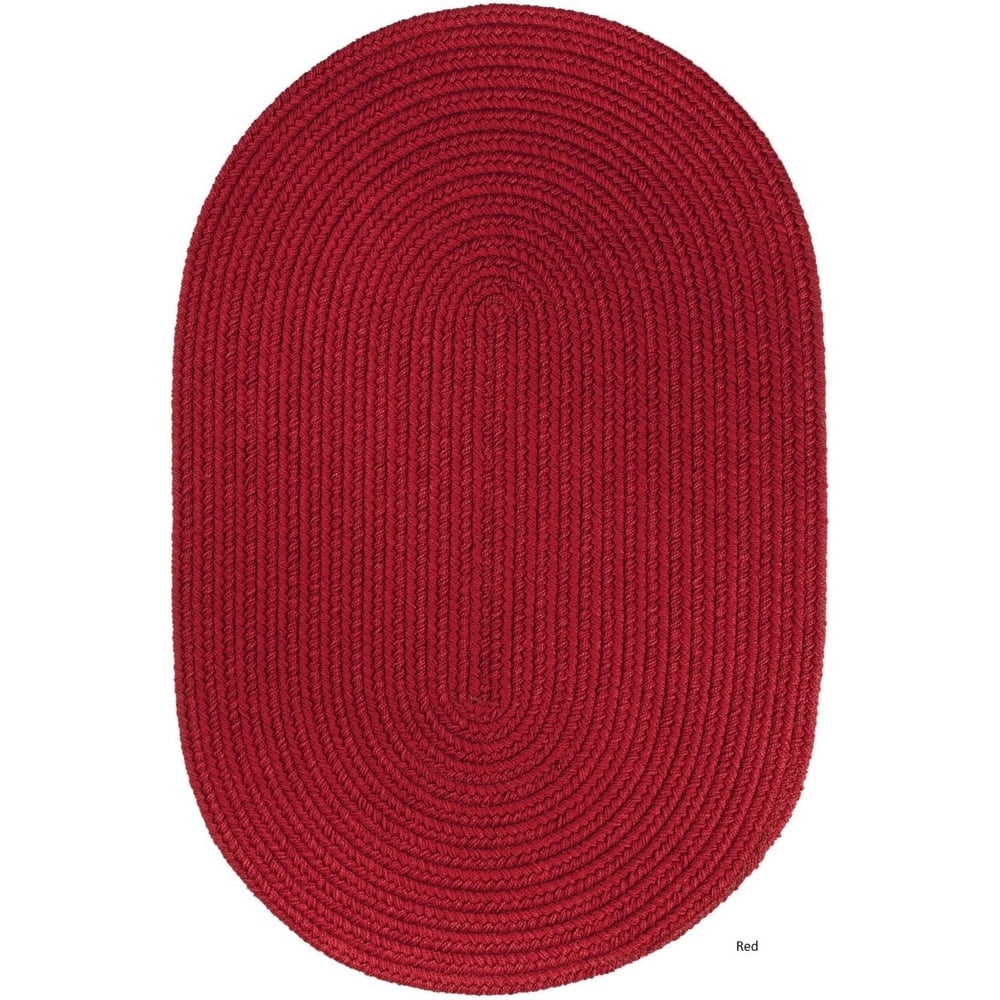 Rhody Rug Venice Indoor/Outdoor Braided Rug Brilliant Red 3' x 5' Oval ...