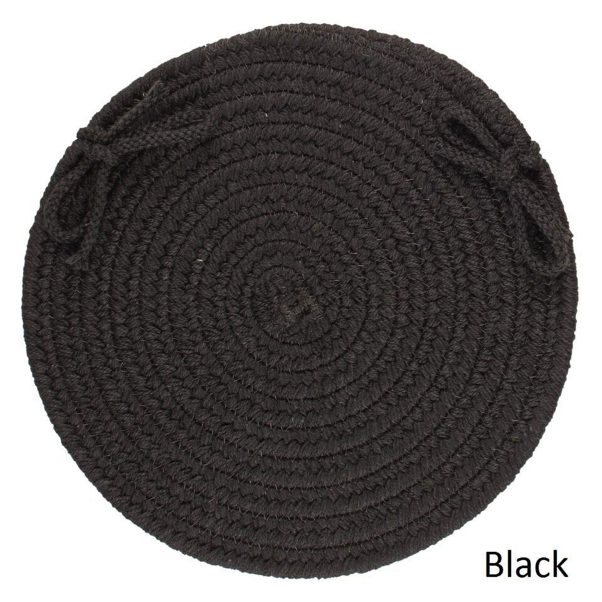 Rhody Rug Woolux Wool Reversible Chair Pads (Set of 4) Black - Walmart.com