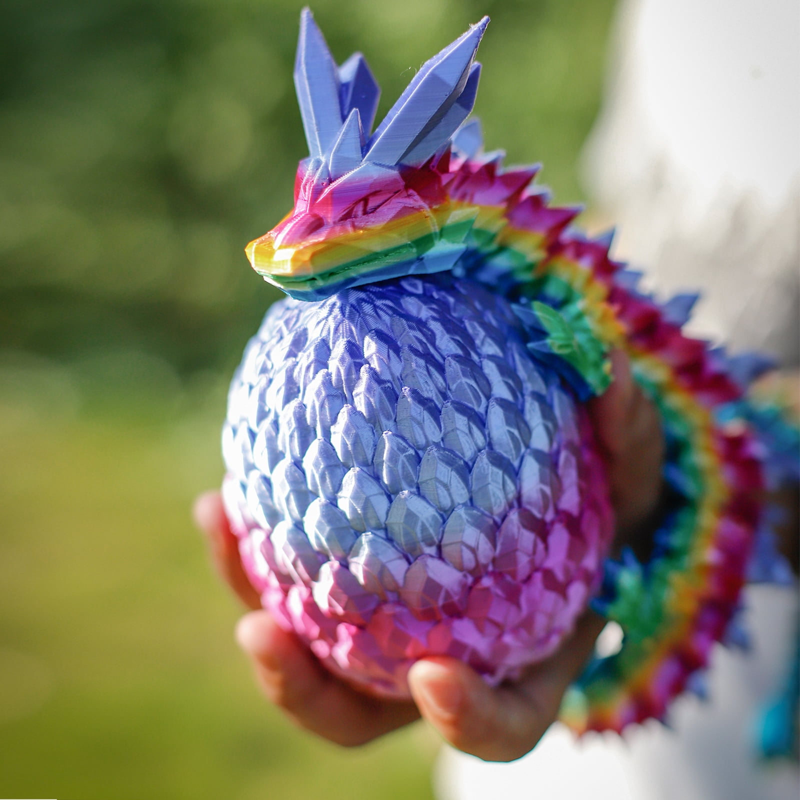 Rhohey 3D Printed Dragon in Egg, Full Articulated Dragon Crystal Dragon ...