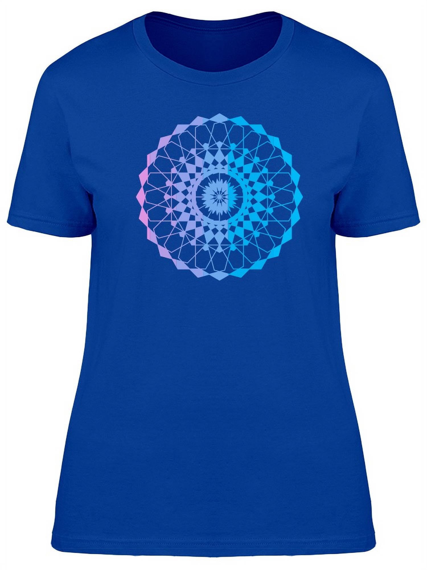 Rhomboid Mandala Blue Gradient T-Shirt Women -Image by Shutterstock ...