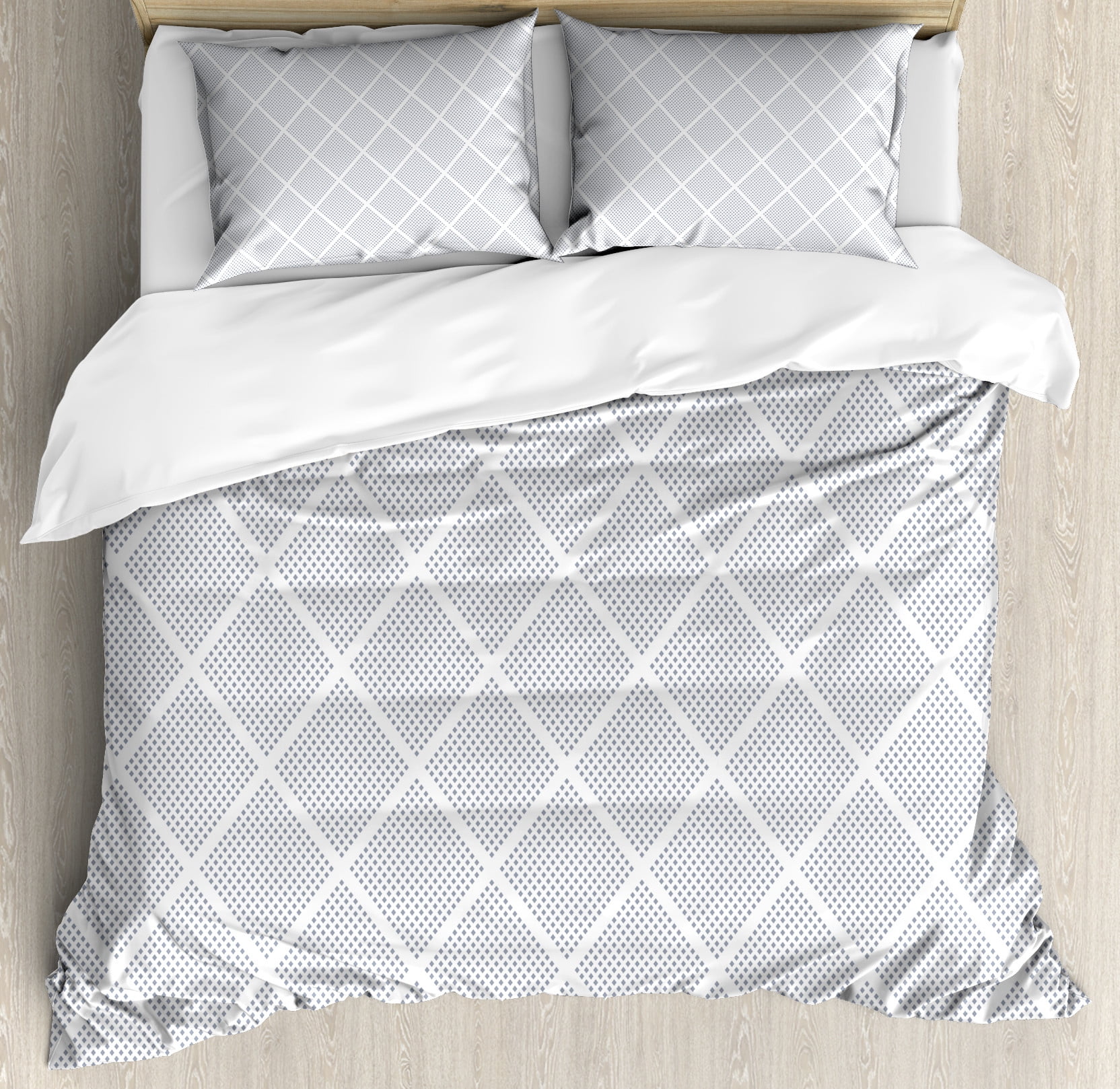 Rhombus Duvet Cover Set, Dotted Composition Diamond Like Form ...