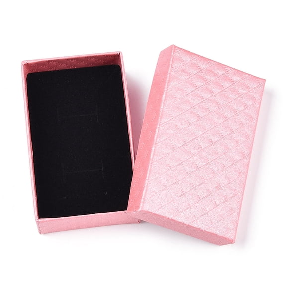Rhombus Textured Cardboard Jewelry Boxes with Black Sponge for Jewelry ...