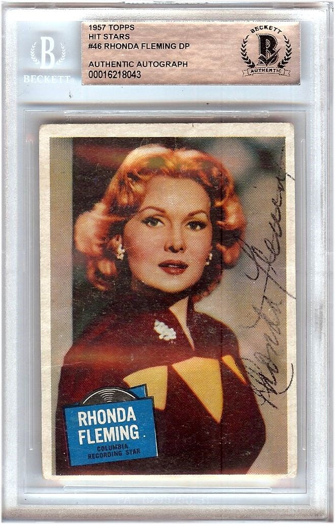 Rhonda Fleming Signed Autograph Trading Card Actress Singer 1957 Topps ...