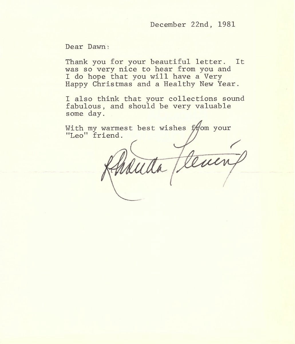 Rhonda Fleming Signed Autographed Personal Letter 1981 Actress JSA ...