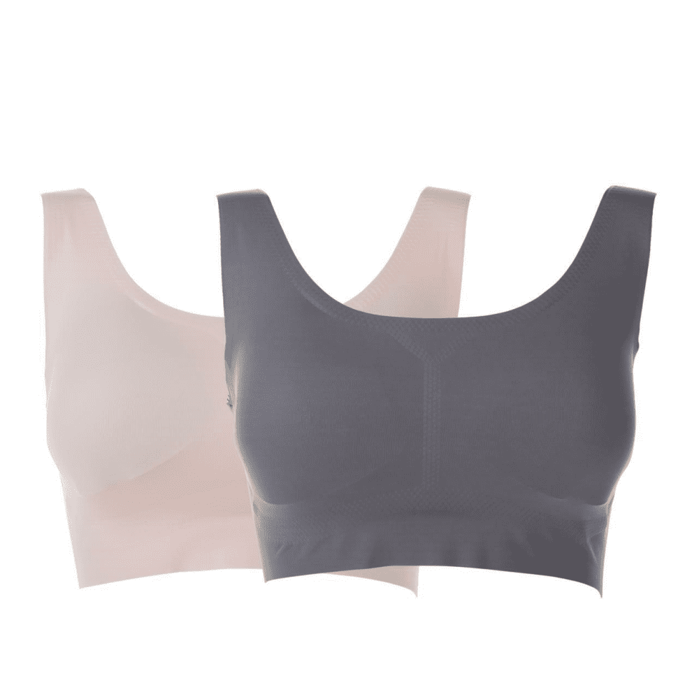 Rhonda Shear 2-pack Full Coverage Body Bra Set 634-003 Gray/Pink, Size ...