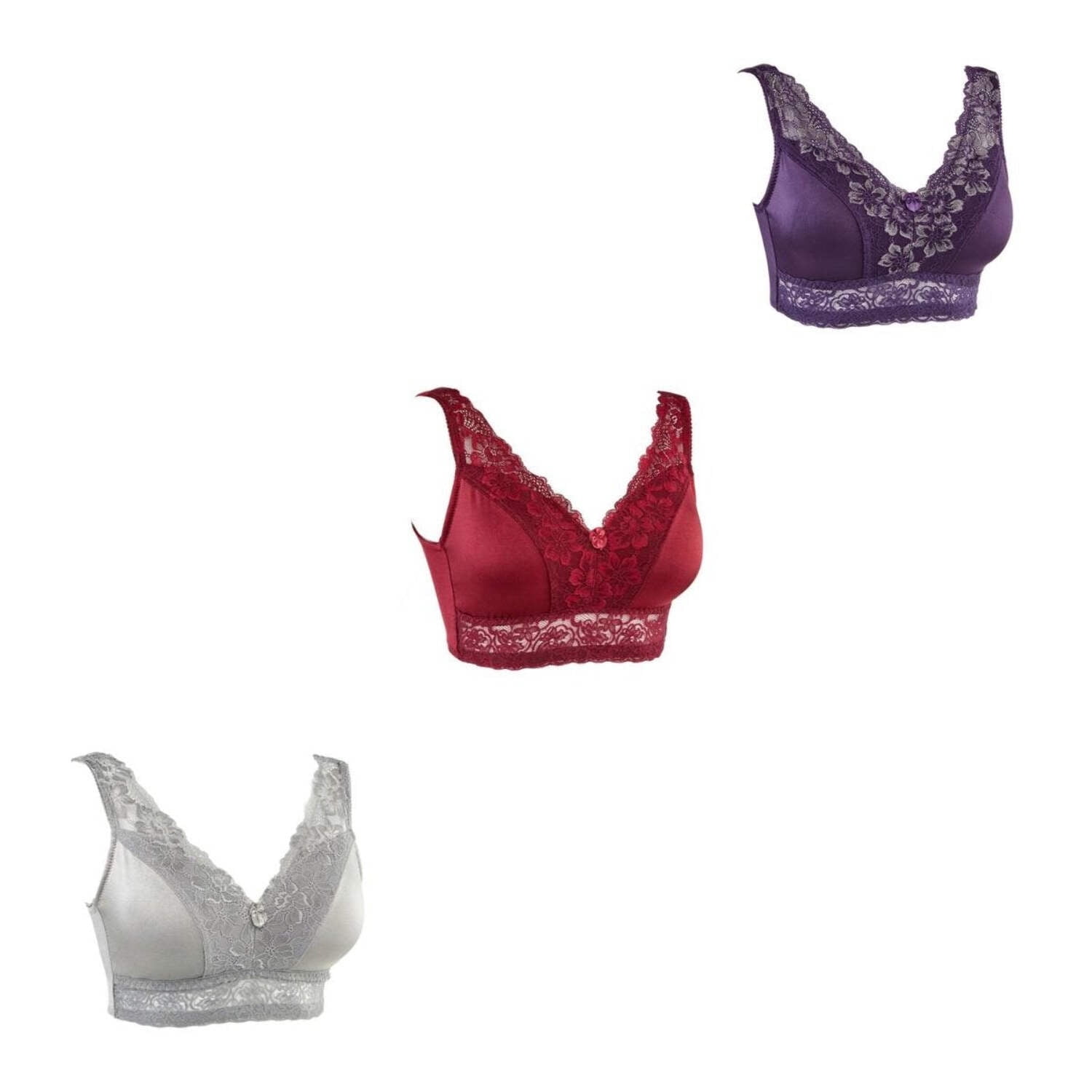Rhonda Shear 3-pack Pin Up Bra with Back Closure - Walmart.com