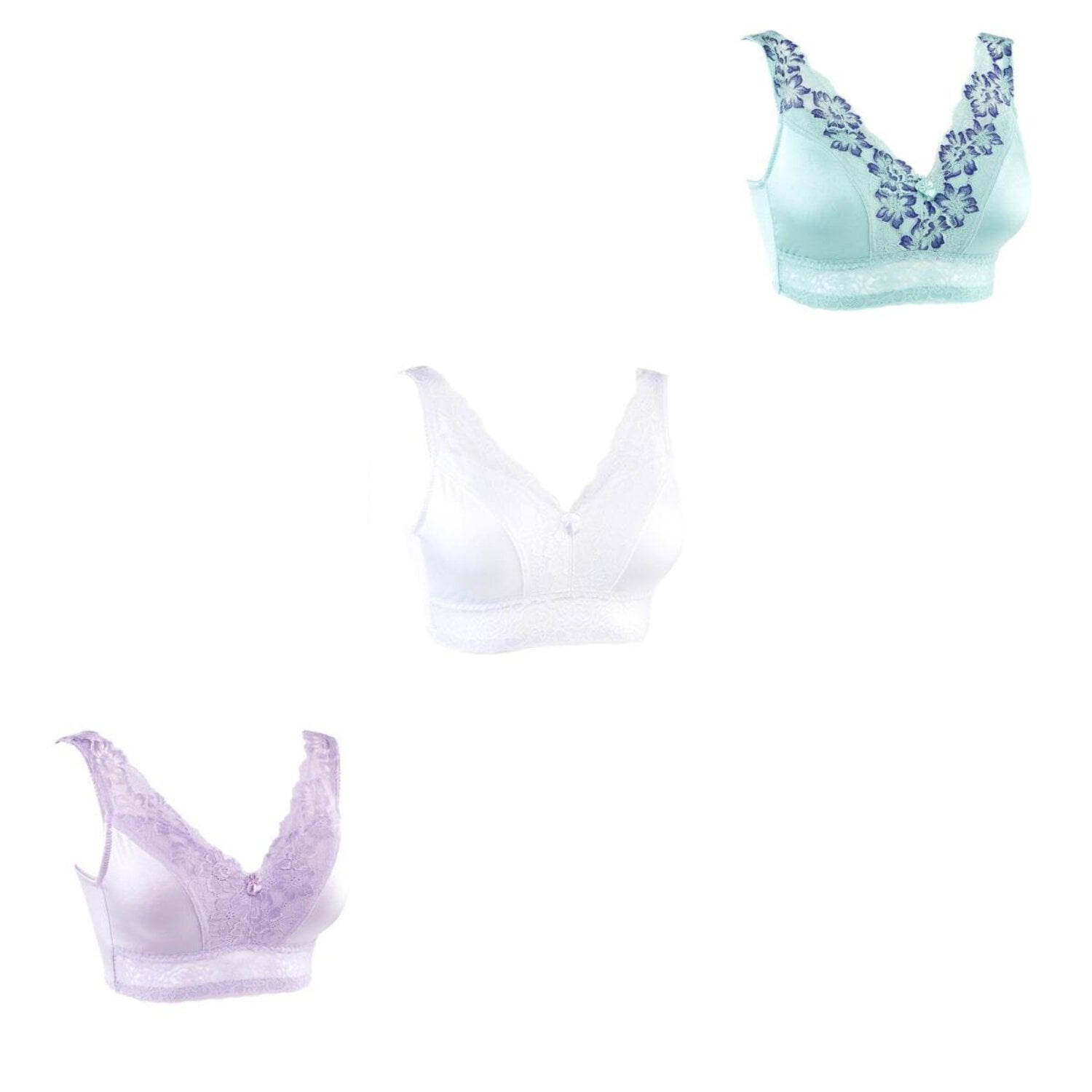 Rhonda Shear 3-pack Pin Up Bra with Back Closure - Walmart.com