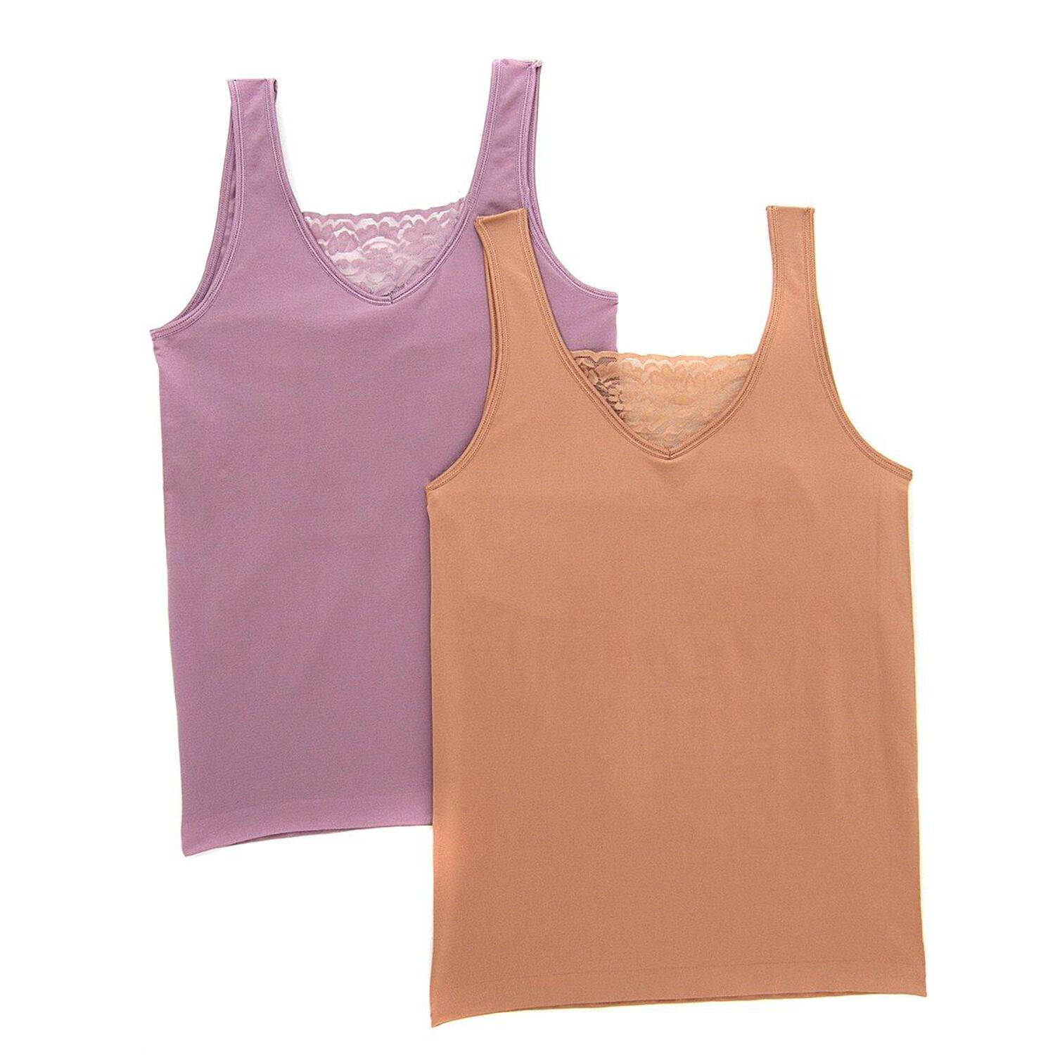 Rhonda Shear "Ahh" 2 Pack Seamless Tank w/ Lace Insert - Walmart.com