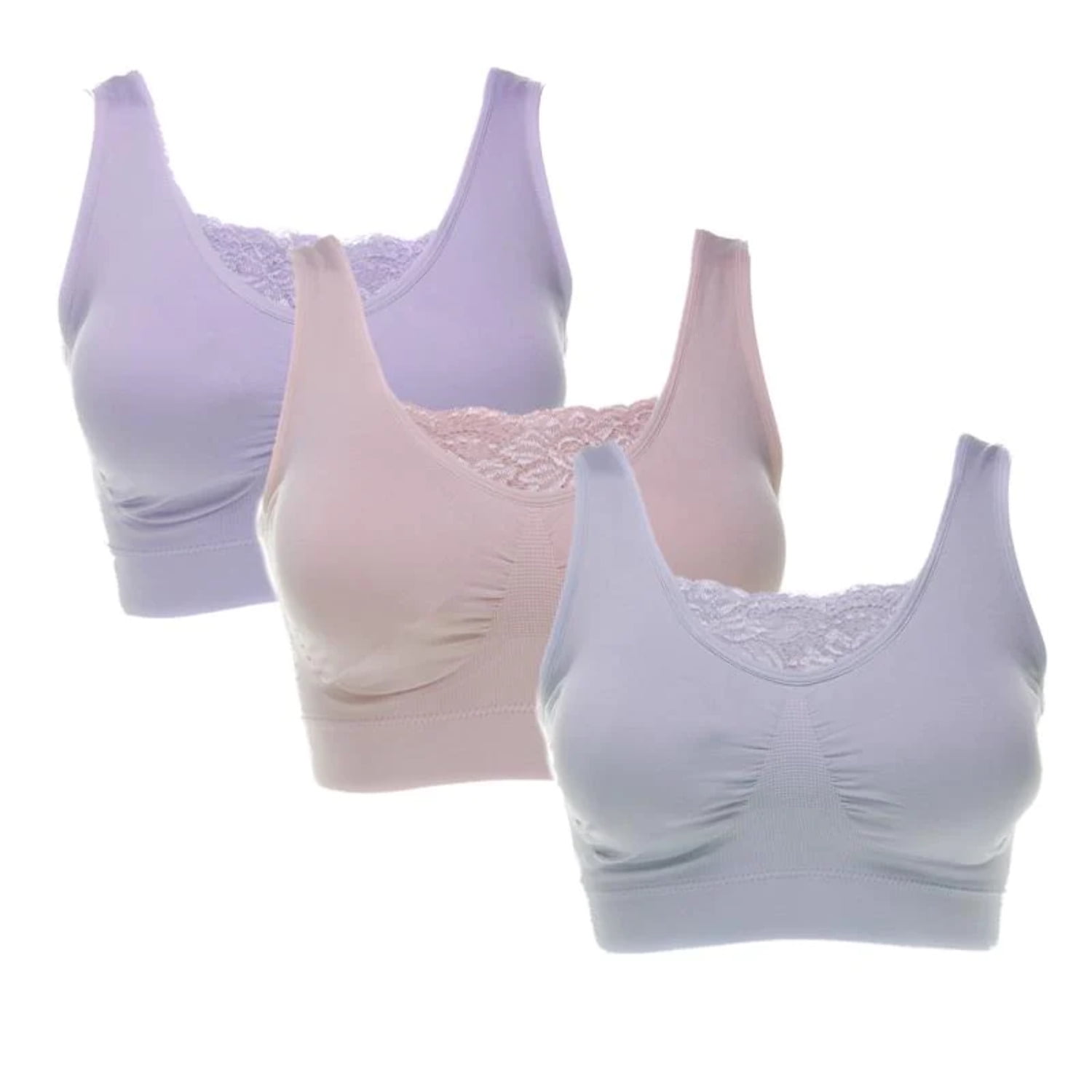 Rhonda Shear "Ahh" Bra 3-pack with Lace Inset - Walmart.com