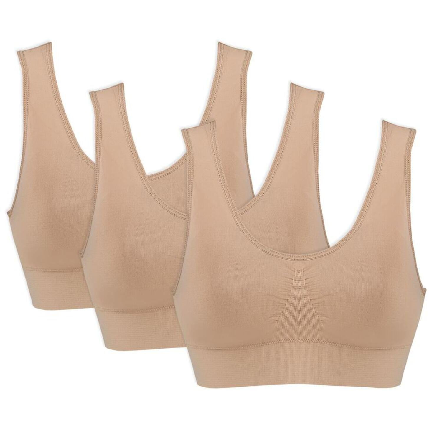 Rhonda Shear 3 Pack Ahh Bra, Comfort Support, No Pads, Seamless, Full ...