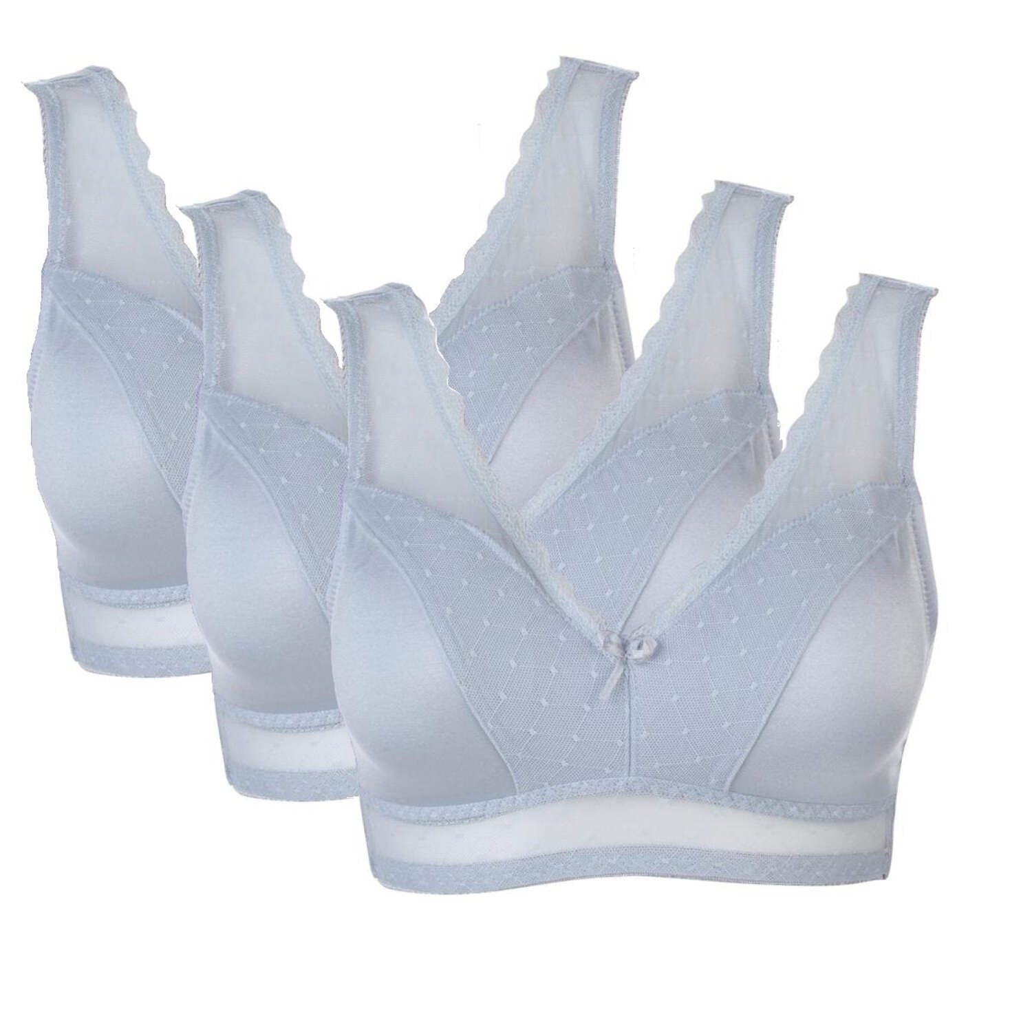 Rhonda Shear Mesh Dot Pin-Up Bra 3 Pack w/Removable Pads - Walmart.com