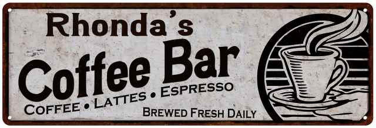 Rhonda's Coffee Bar Sign Kitchen Decor 6x18 106180007138 - Walmart.com