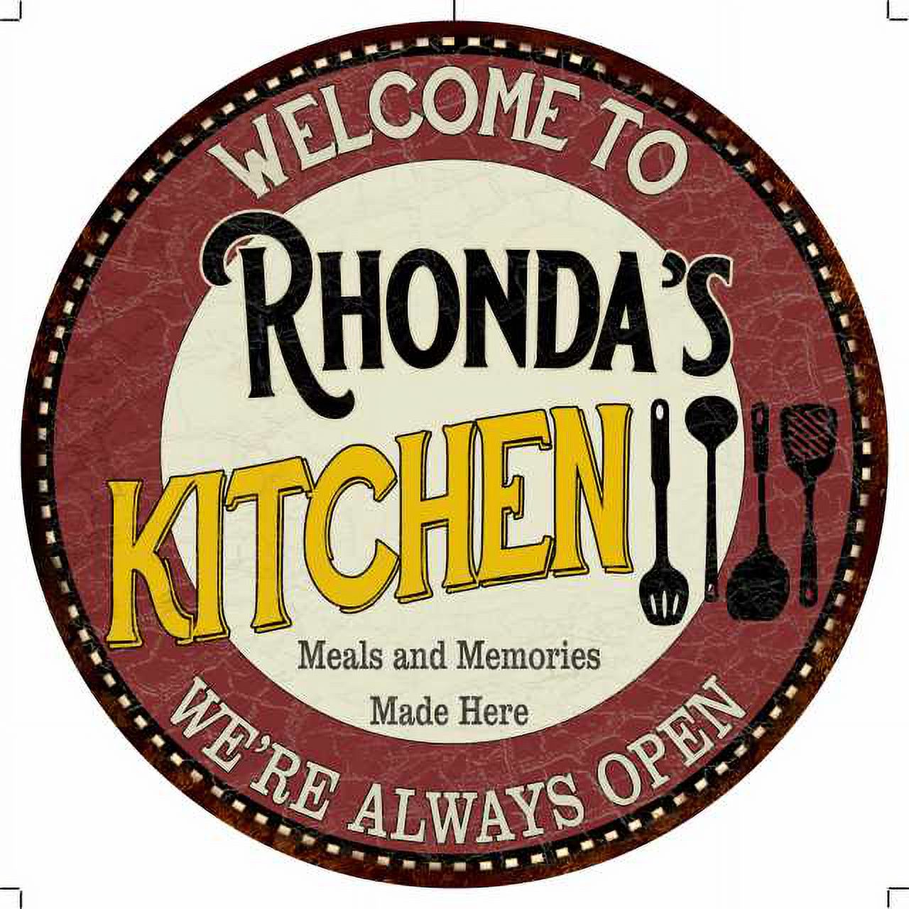 Rhonda's Kitchen 12" Round Metal Sign Bar Game Room Wall Déco ...