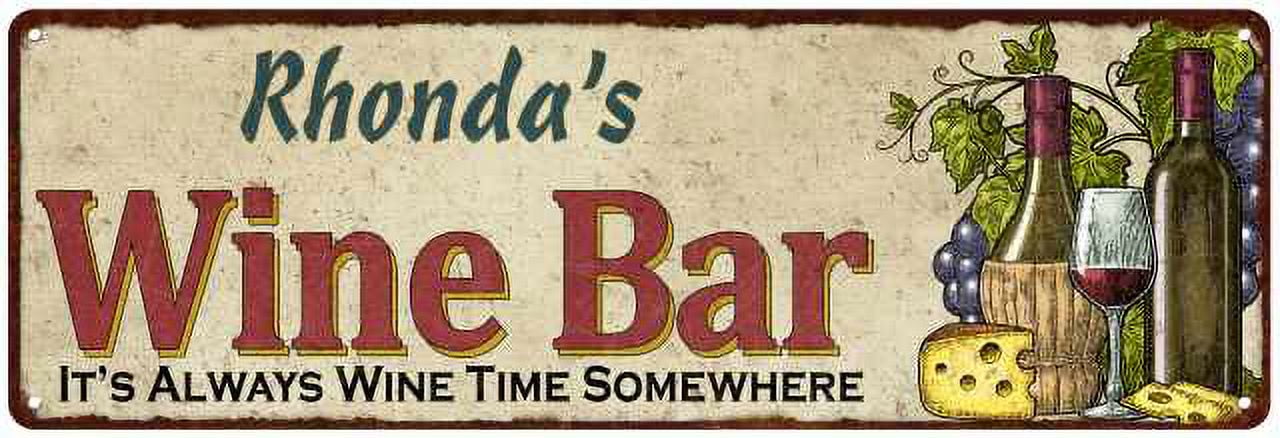 Rhonda's Wine Bar Gift Home Decor Metal Gift 6x18 Sign 206180052138 ...