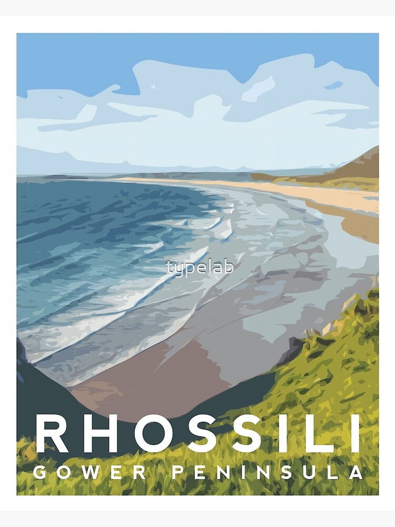 Rhossili Beach - Gower Peninsula Modern Art Decor Unframe - Walmart.com