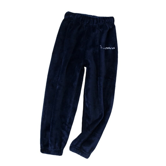 Rhoudy Girls Pants Straight Leg Pants Winter Thermal Flannel Sleepwear ...