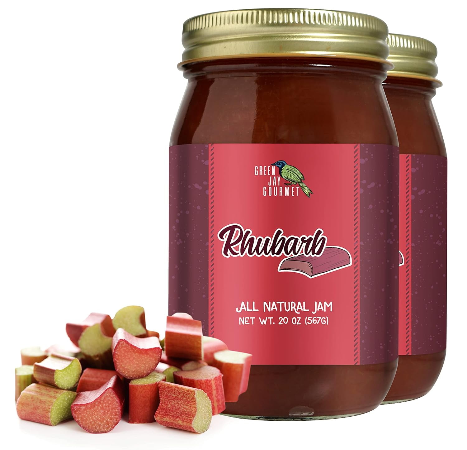 Rhubarb Jam - All-Natural Fruit Jam with Rhubarb & Lemon Juice - Vegan ...