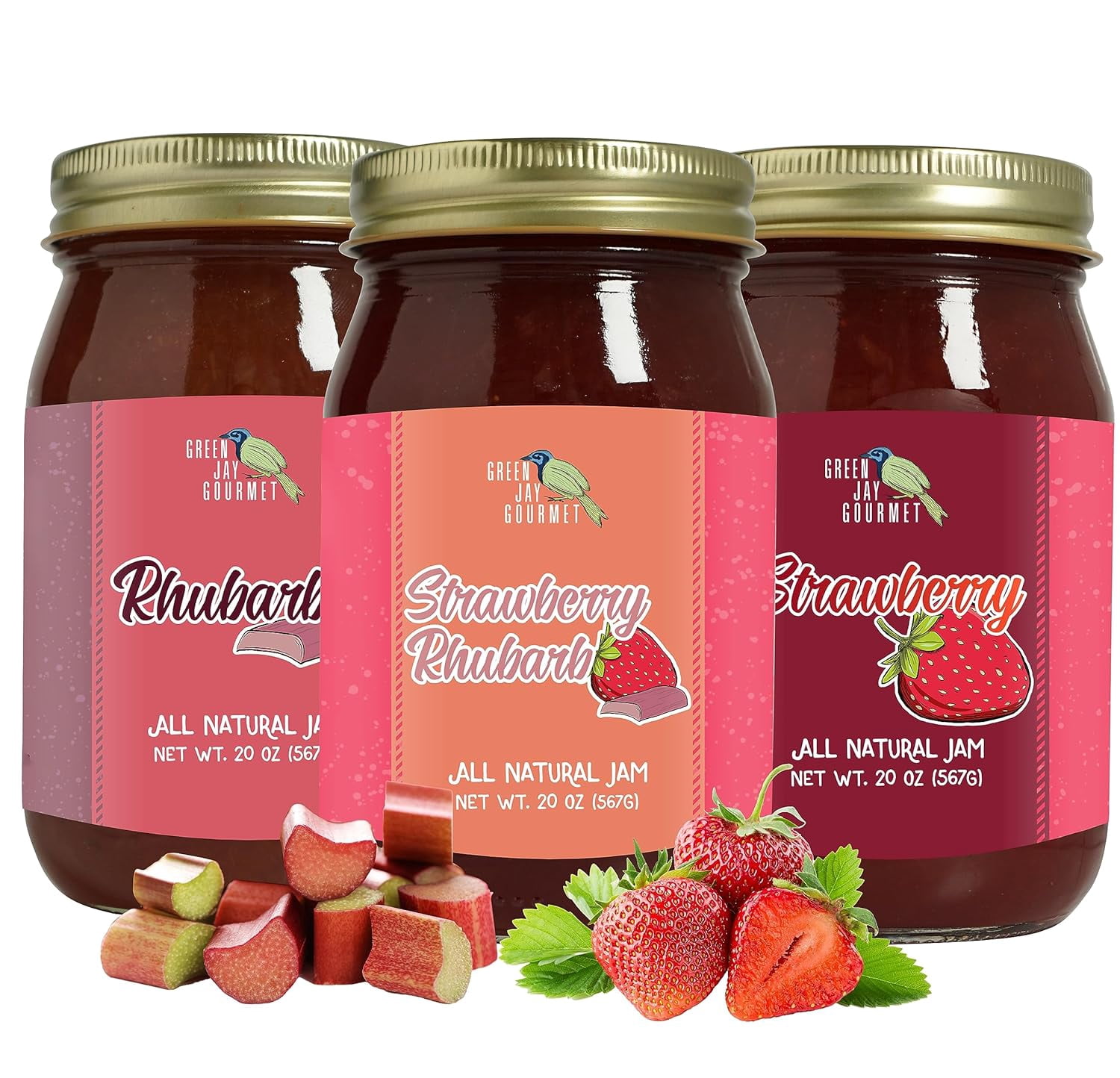 Rhubarb Jam Collection - Strawberry, Rhubarb, Strawberry Rhubarb Jam ...