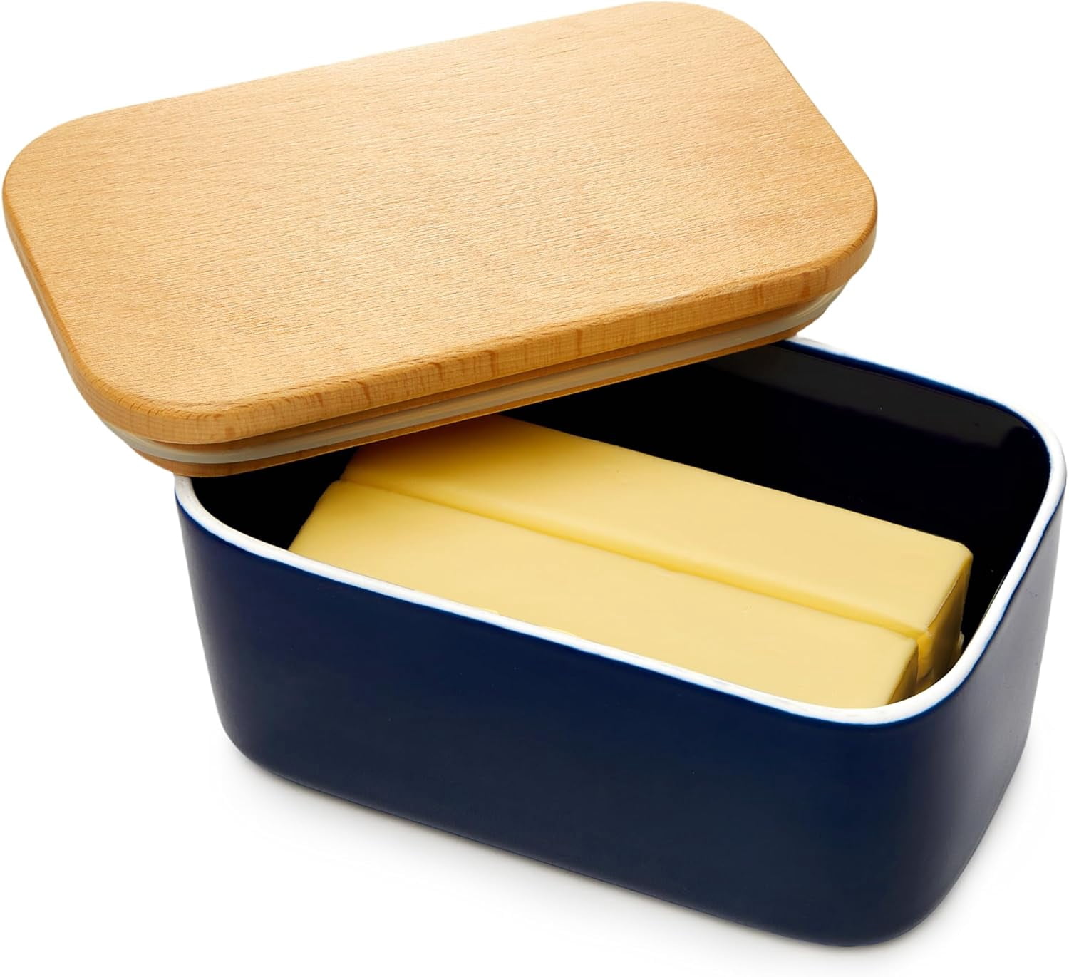 Rhubarb oil pan - sealed butter holder can hold 2 butter - porcelain ...