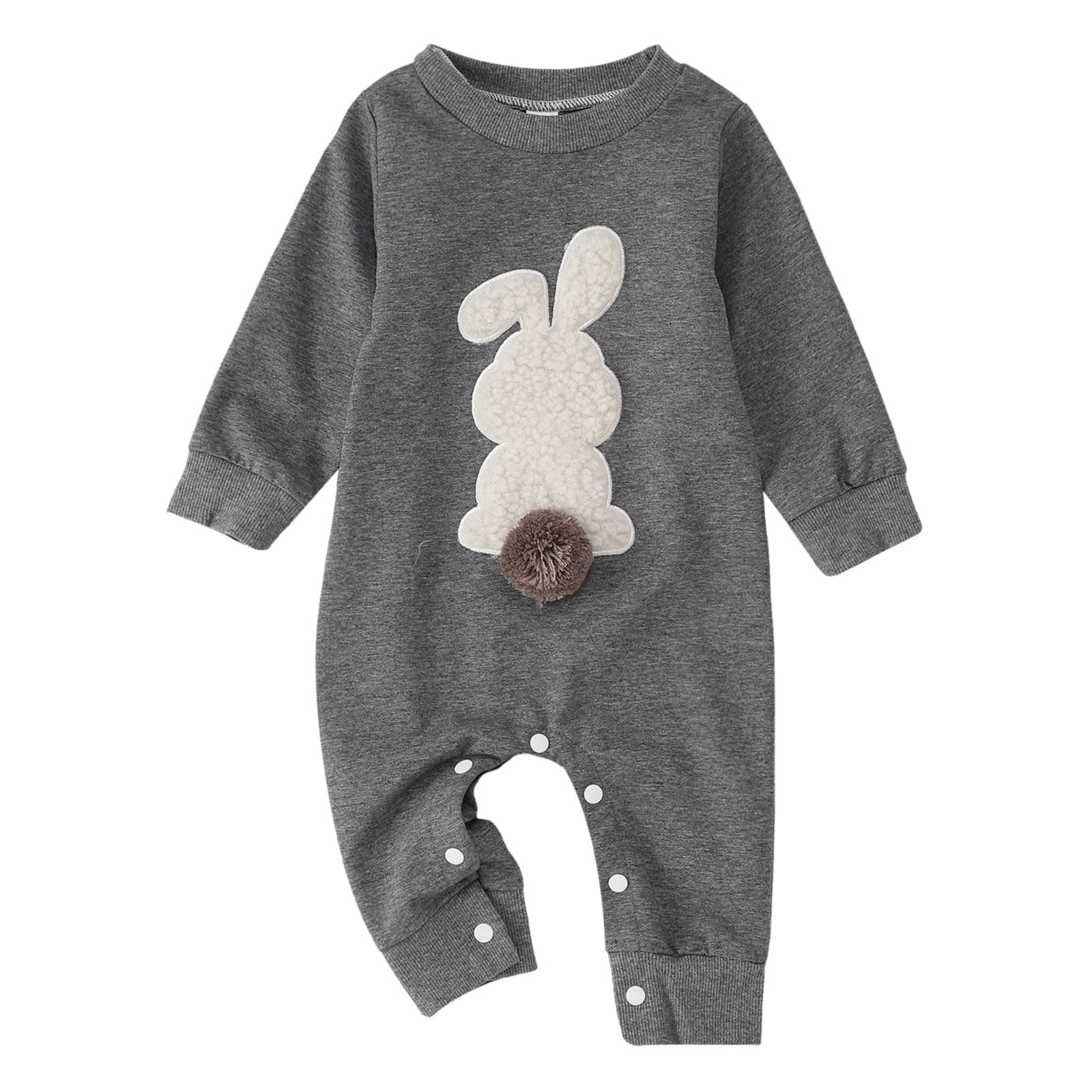 Rhuody 6-12 Months Baby Girl Onesies Solid Color Cartoon Bunny Graphic ...
