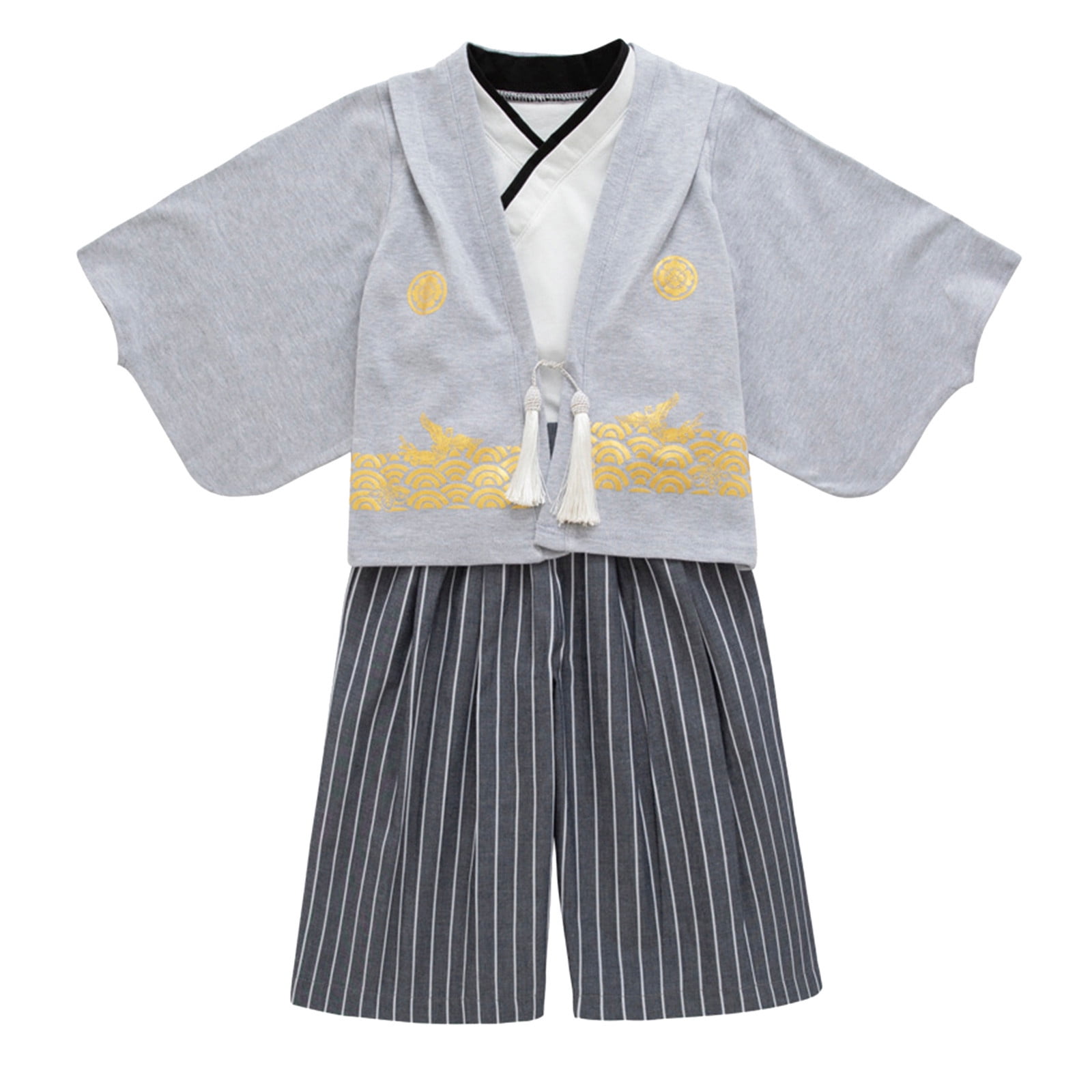 Rhuody Boy Outfits 3-4 Years Long Sleeve Crewneck Kimono Traditional ...