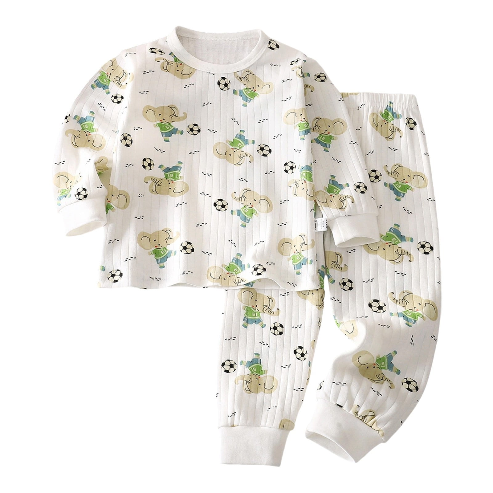 Rhuody Boys Pajamas Animal Print Sleepwear Winter Long Sleeve Top And ...