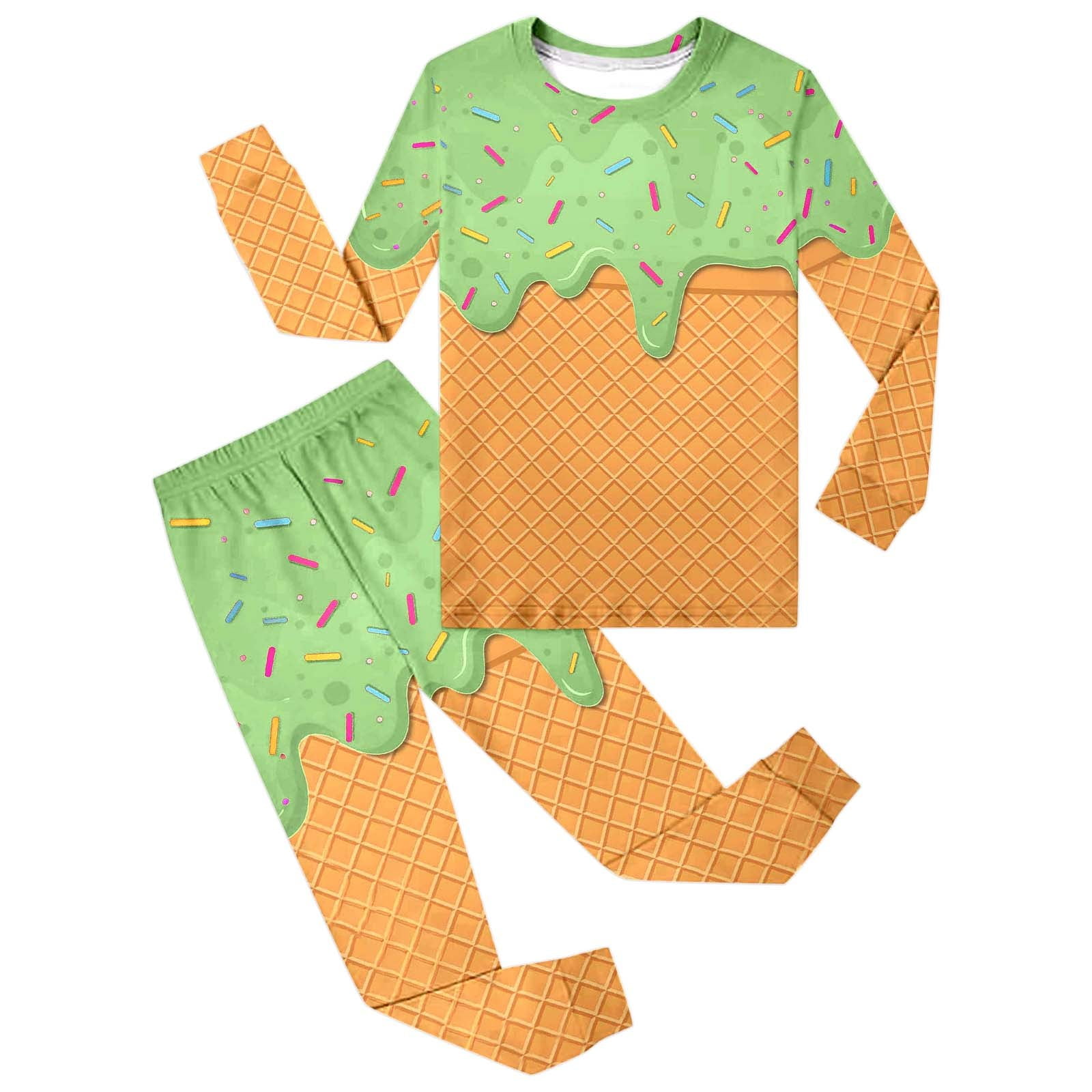 Rhuody Boys Pajamas Long Sleeve Sleepwear Ice Print Top And Pants ...
