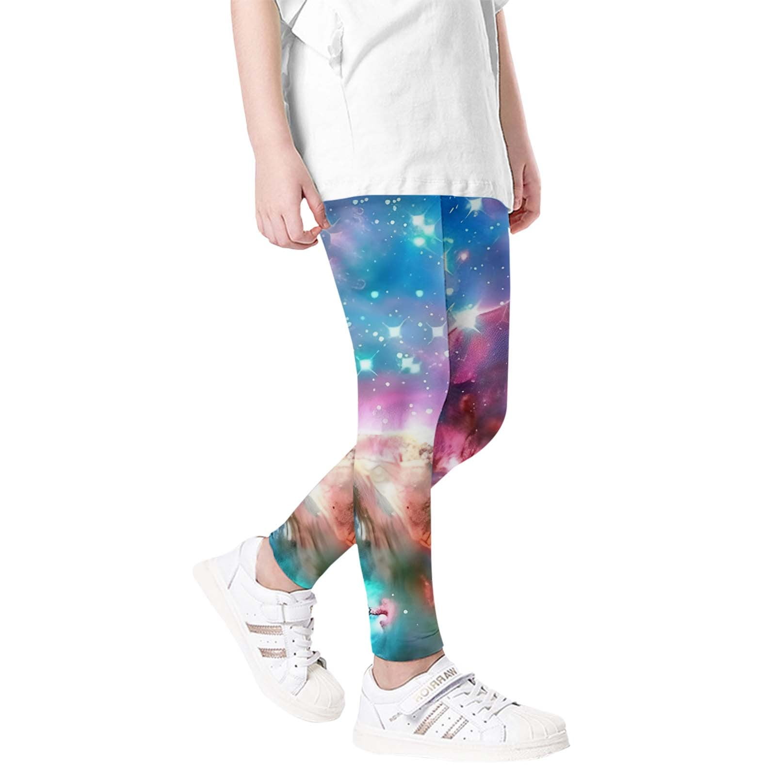 Rhuody Girls Pants 9-10 Years Summer Straight Leg Galaxy Print Athletic ...