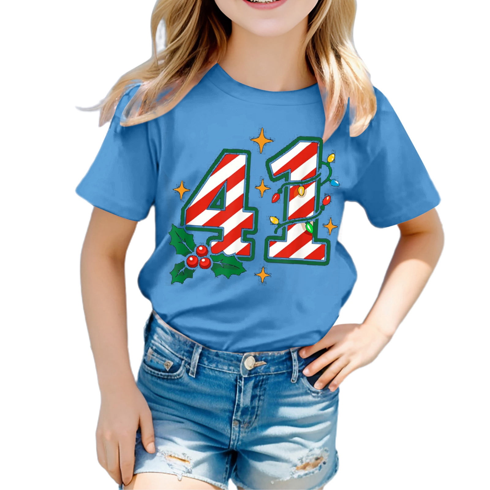 Rhuody Spring T Shirts For Girls Round Neck Blouse Short Sleeve ...
