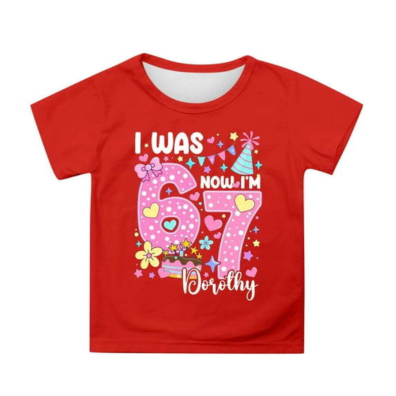 Rhuody T Shirts For Boys Crewneck Tops Short Sleeve Blouse Letter ...