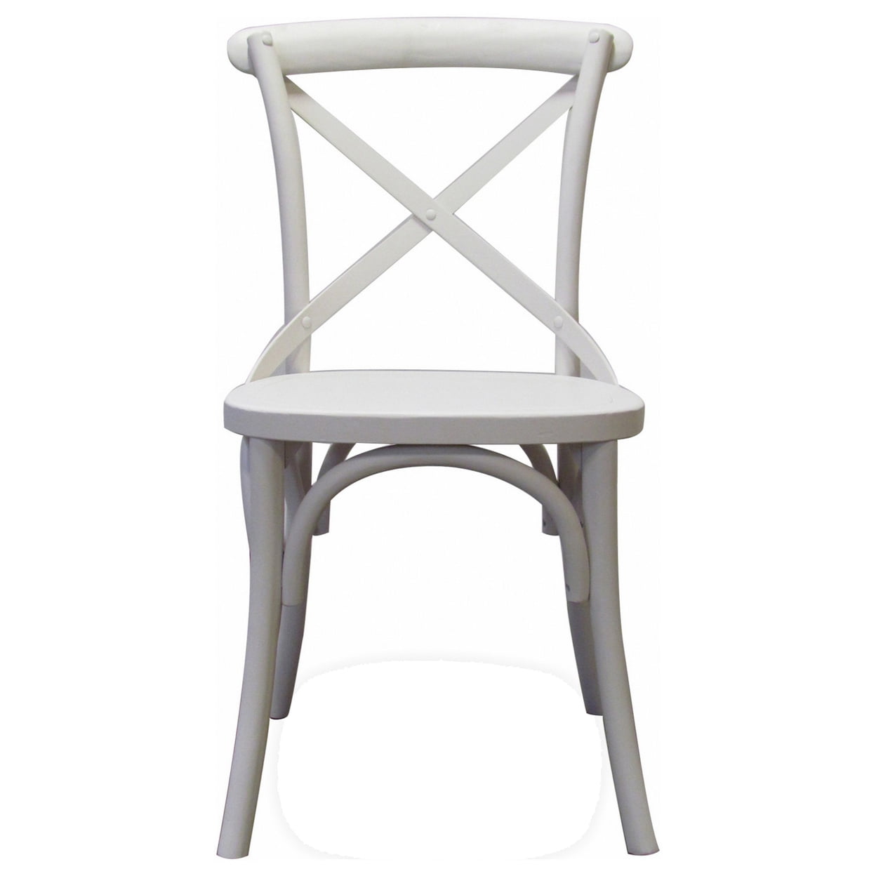 Rhy 20 Inch Armless Side Chairs, Set of 2, Crossbuck Backrests, Crisp ...